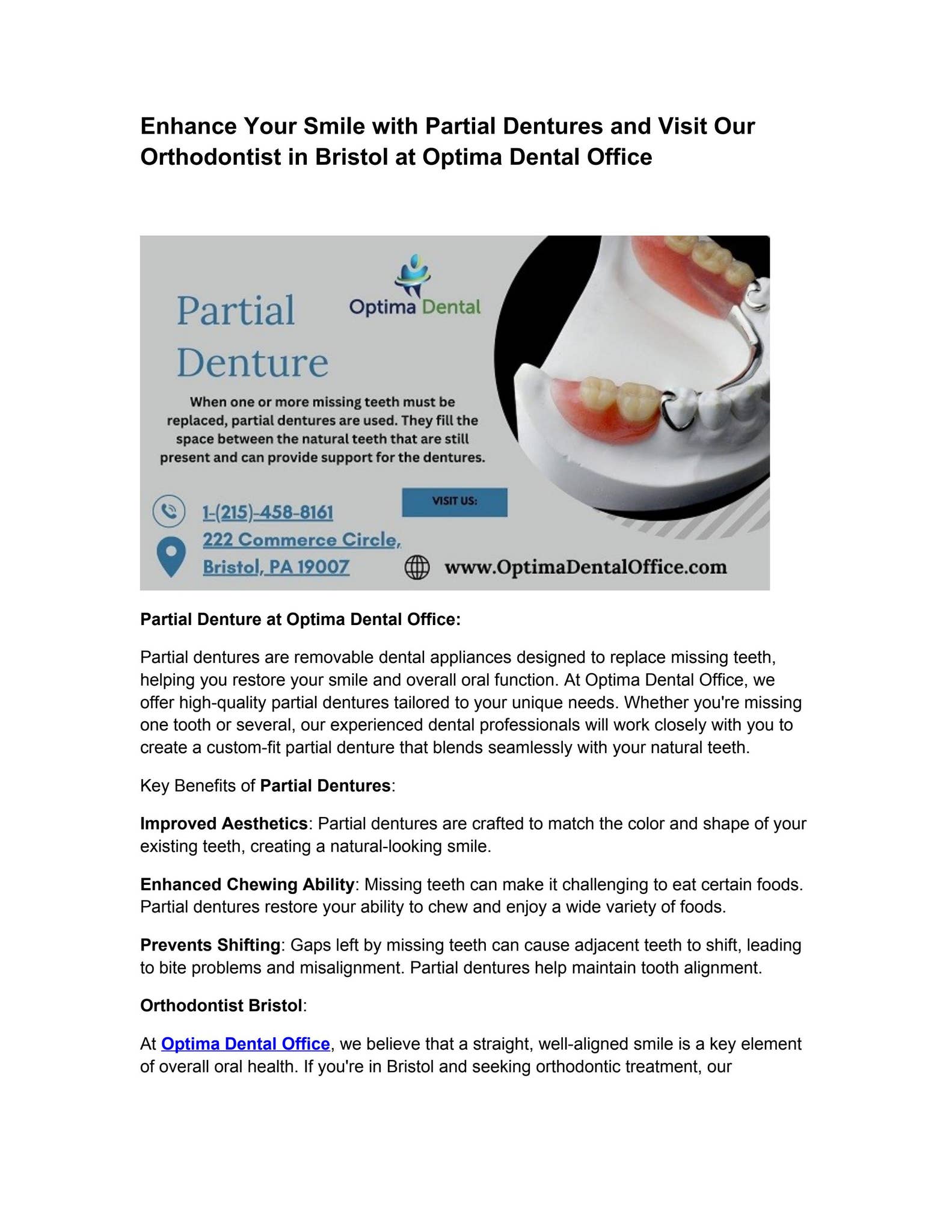 Enhance Your Smile with Partial Dentures and Visit Our Orthodontist in ...