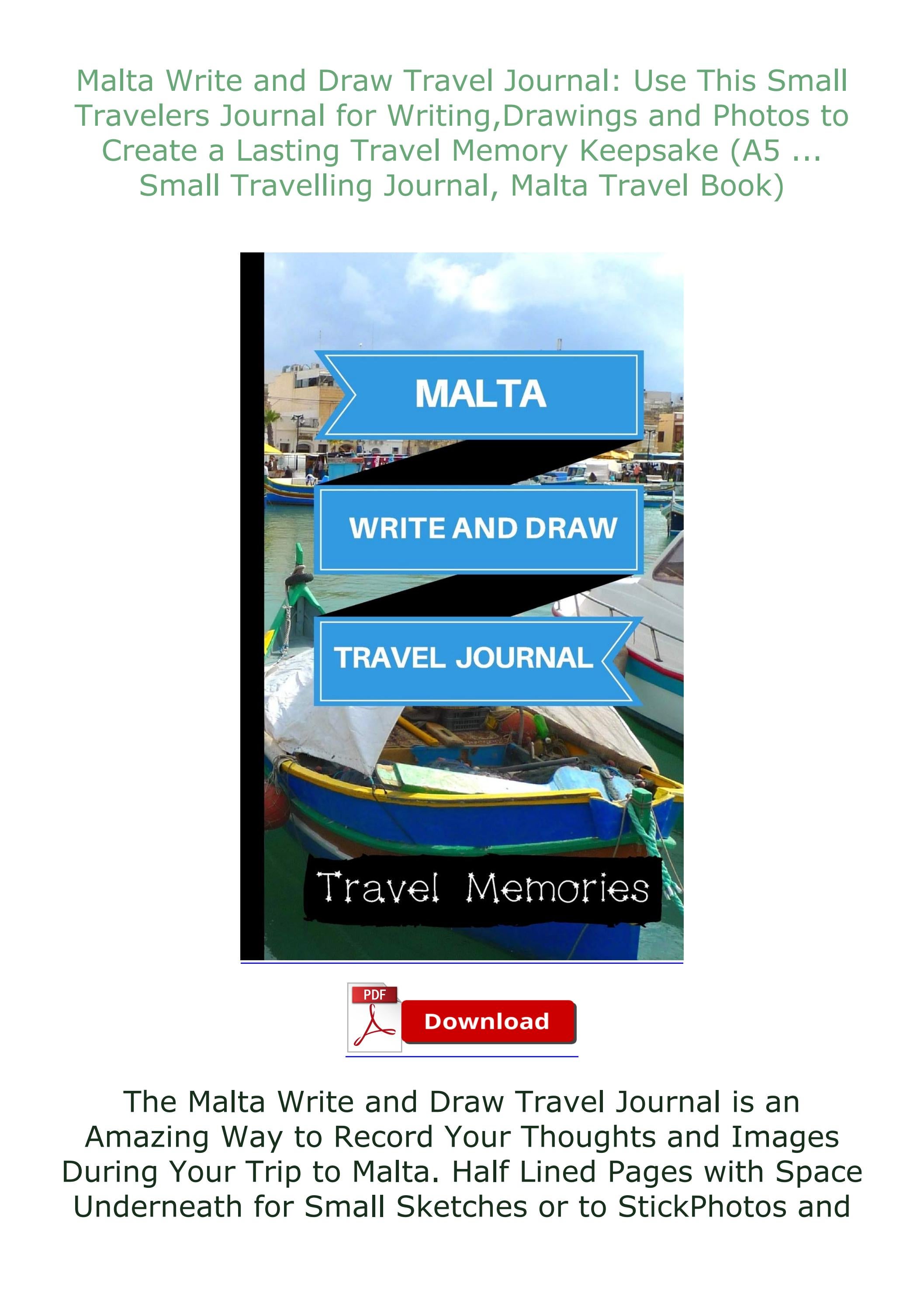 (PDF) READ Malta Write and Draw Travel Journal: Use This Small ...