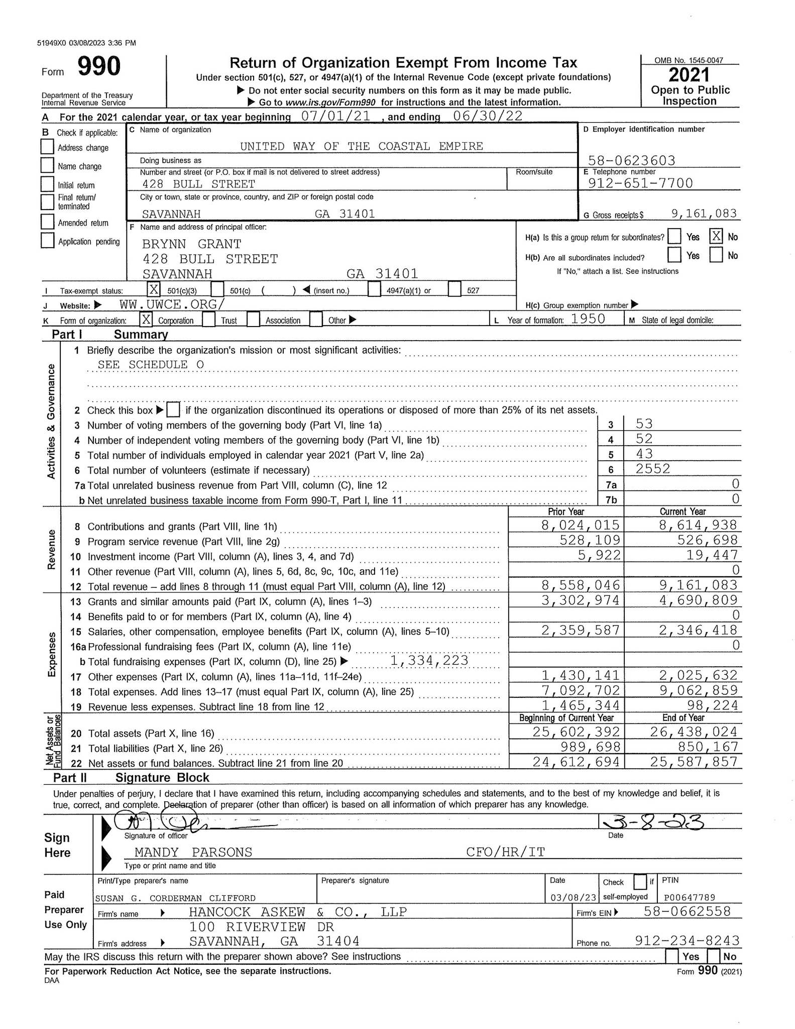 2022 Form 990 by United Way of the Coastal Empire - Issuu