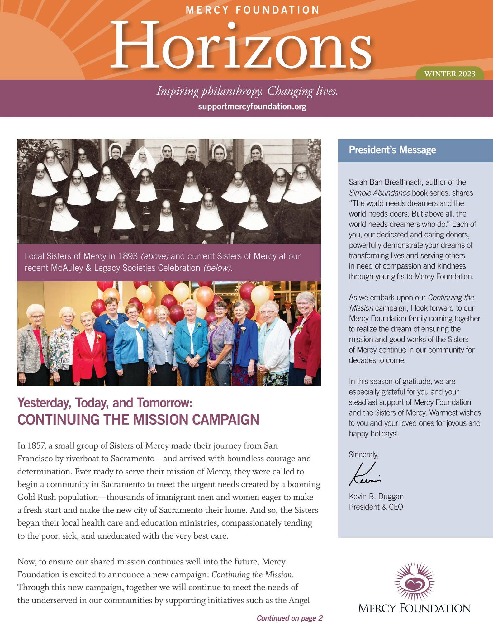 Horizons Winter 2023 by Mercy Foundation - Issuu