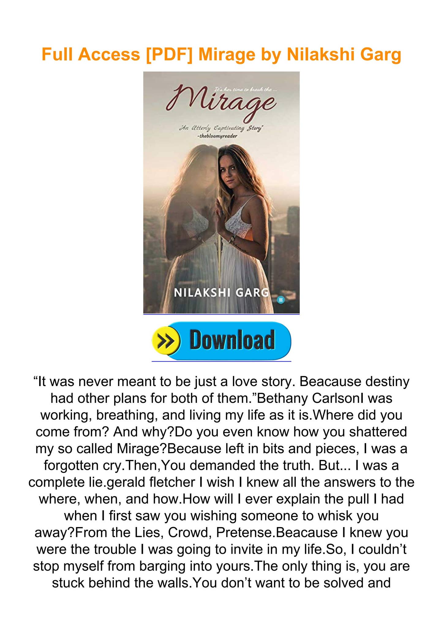 Full Access [PDF] Mirage by Nilakshi Garg by UtaSchafer - Issuu