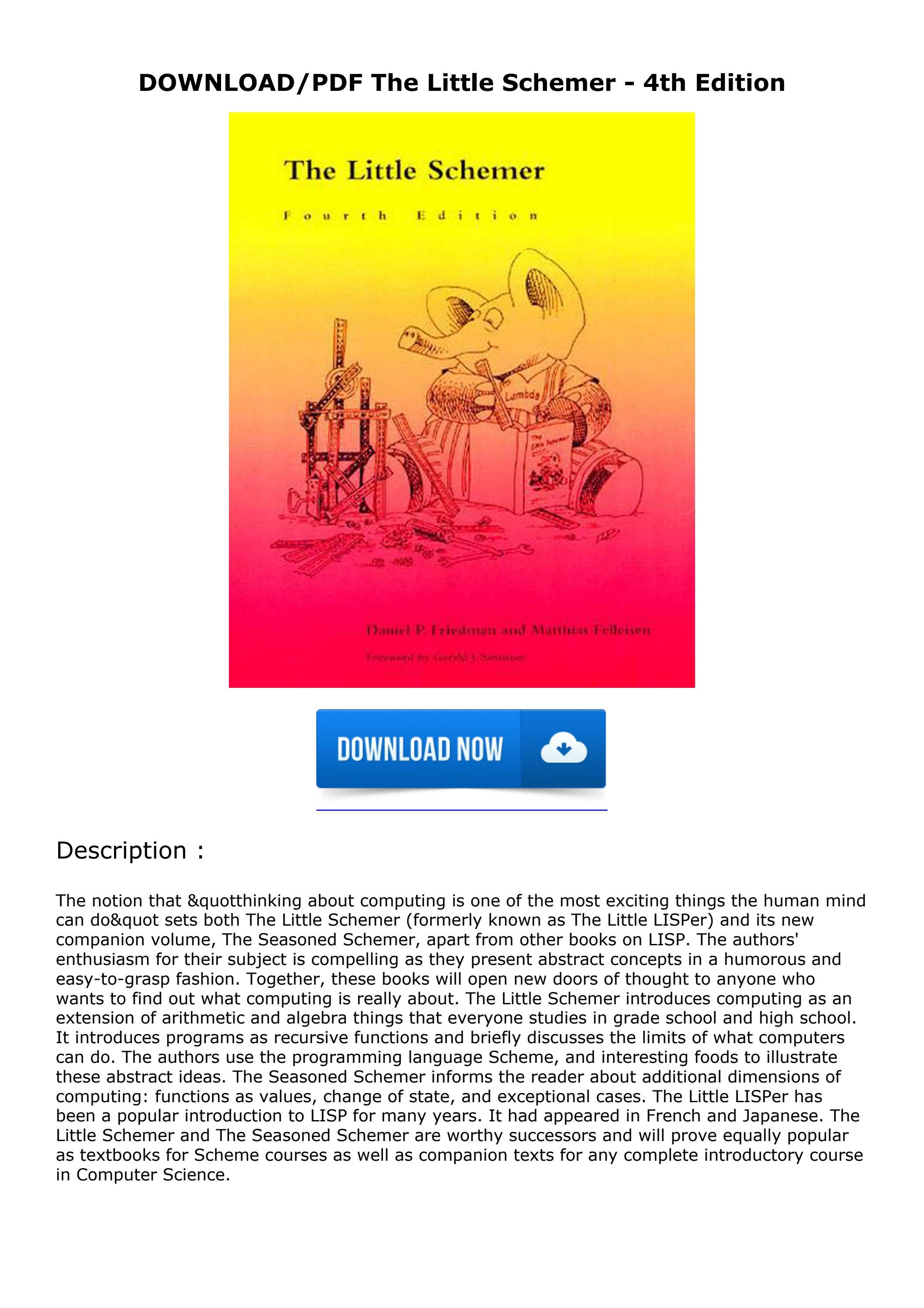 DOWNLOAD/PDF The Little Schemer - 4th Edition by mariataylorase - Issuu
