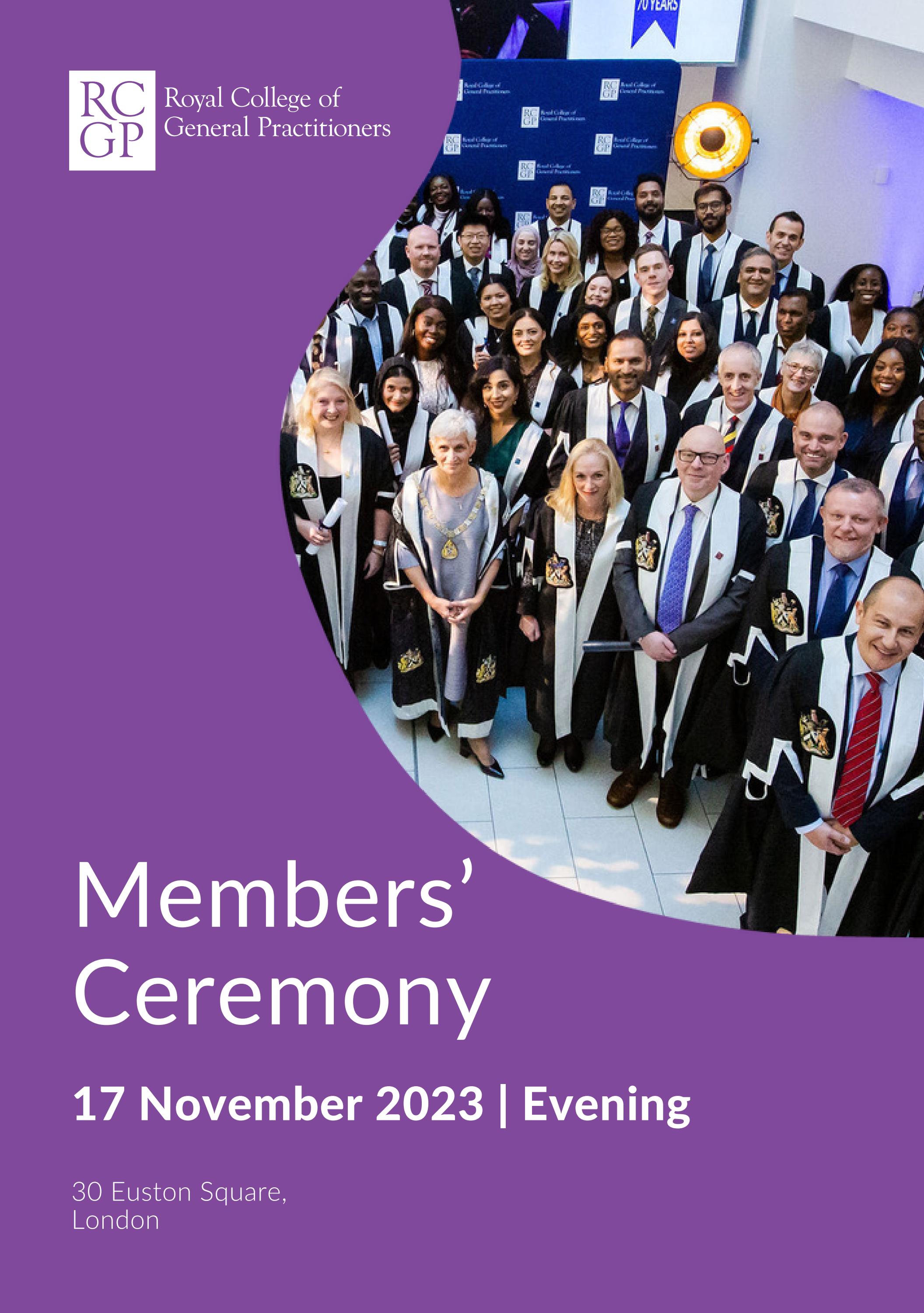 New Members' Ceremony - London Evening 2023 by RCGP - Issuu