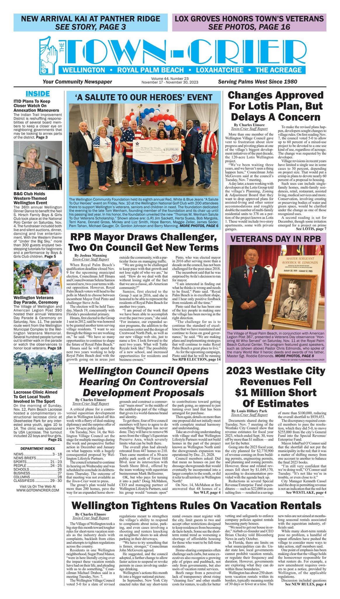 Town-Crier Newspaper November 17, 2023 by Wellington The Magazine LLC ...