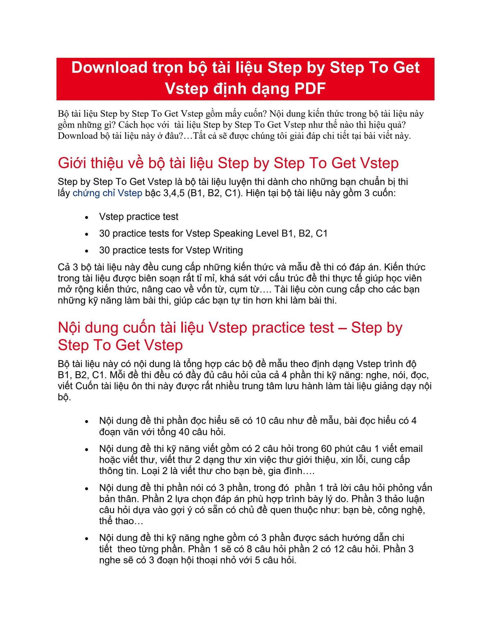 Download trọn bộ tài liệu Step by Step To Get Vstep định dạng PDF by vstepvietnam - Issuu