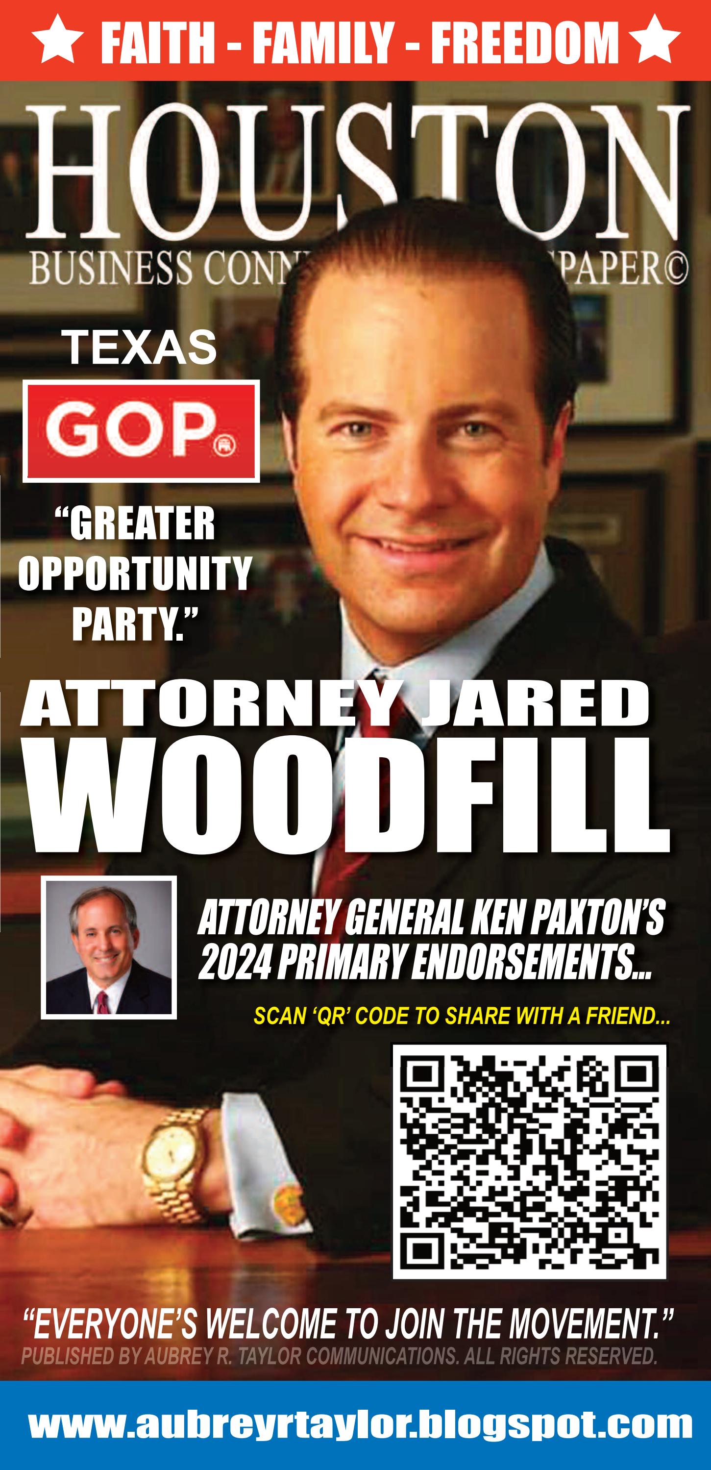 Jared Woodfill is Running for State Representative for HD 138; AG Ken ...
