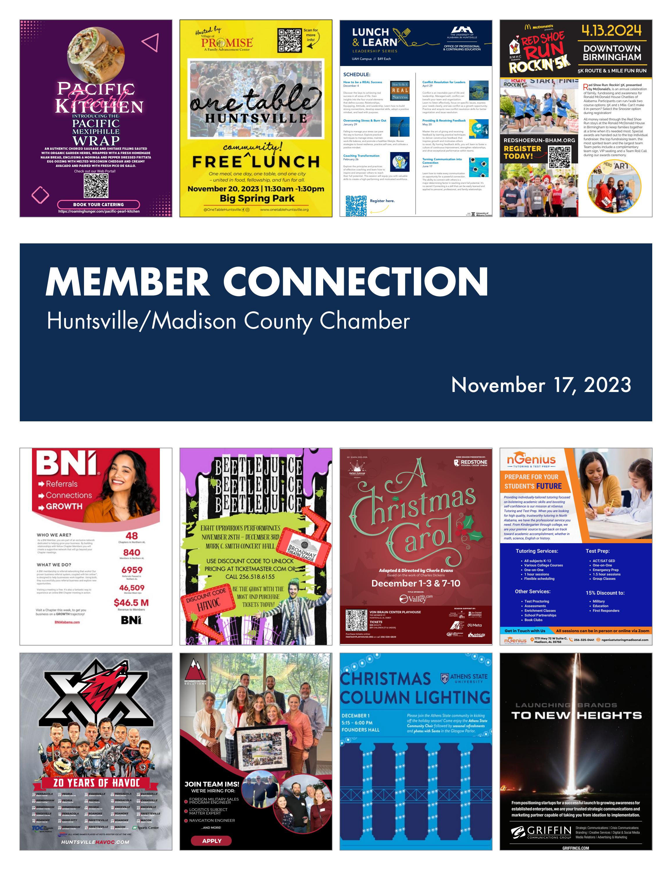 Member Connection, Nov. 17, 2023 by Huntsville/Madison County Chamber ...