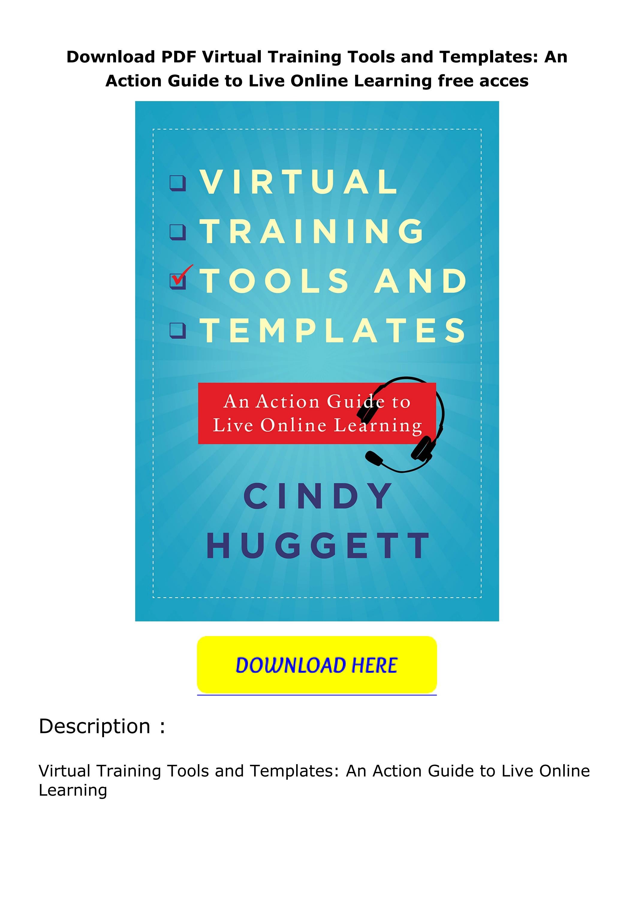Download PDF Virtual Training Tools and Templates: An Action Guide to ...