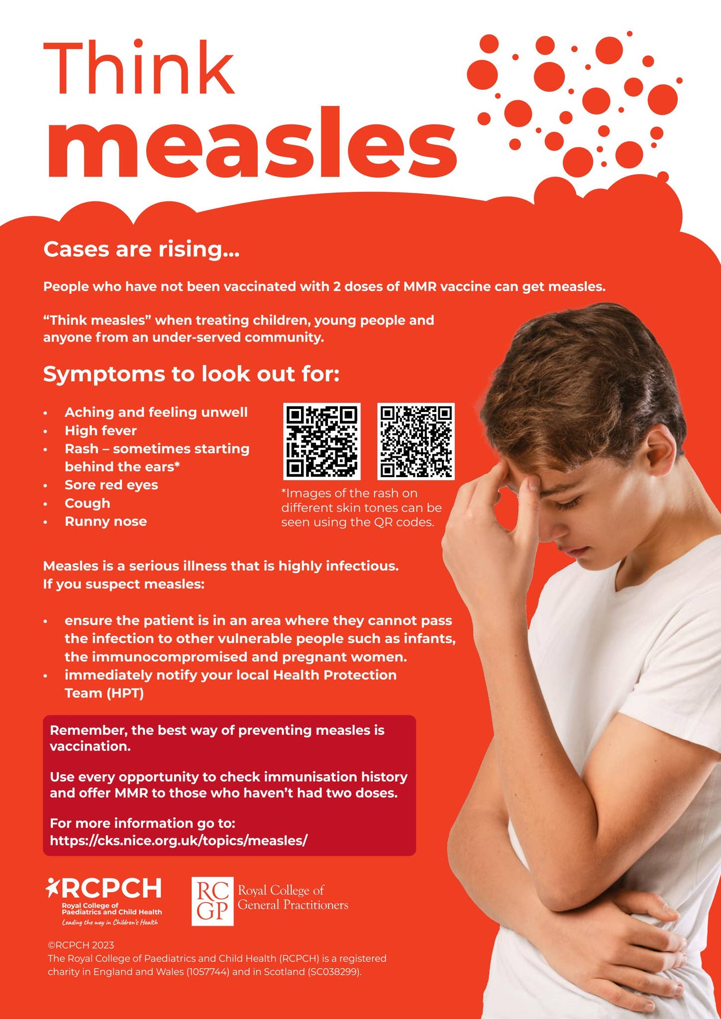 Think measles - poster by Royal College of Paediatrics and Child Health ...