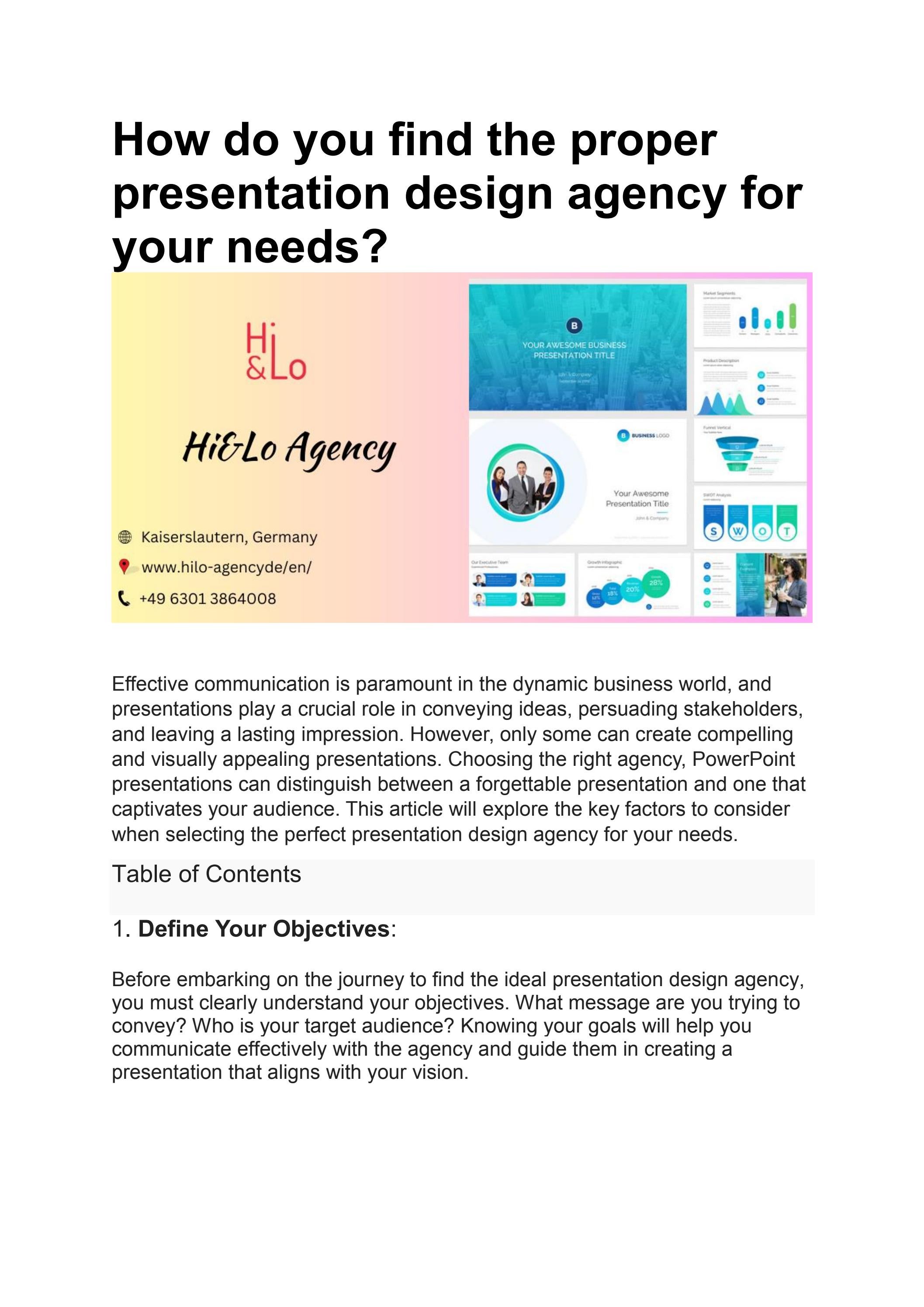 How do you find the proper presentation design agency for your needs ...