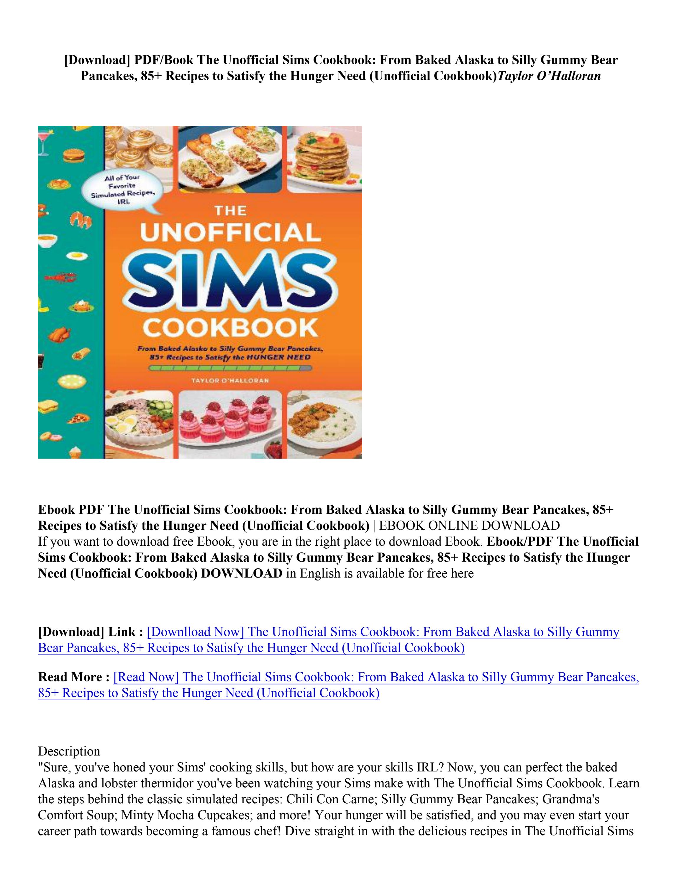 Download Pdf Epub The Unofficial Sims Cookbook From Baked Alaska To