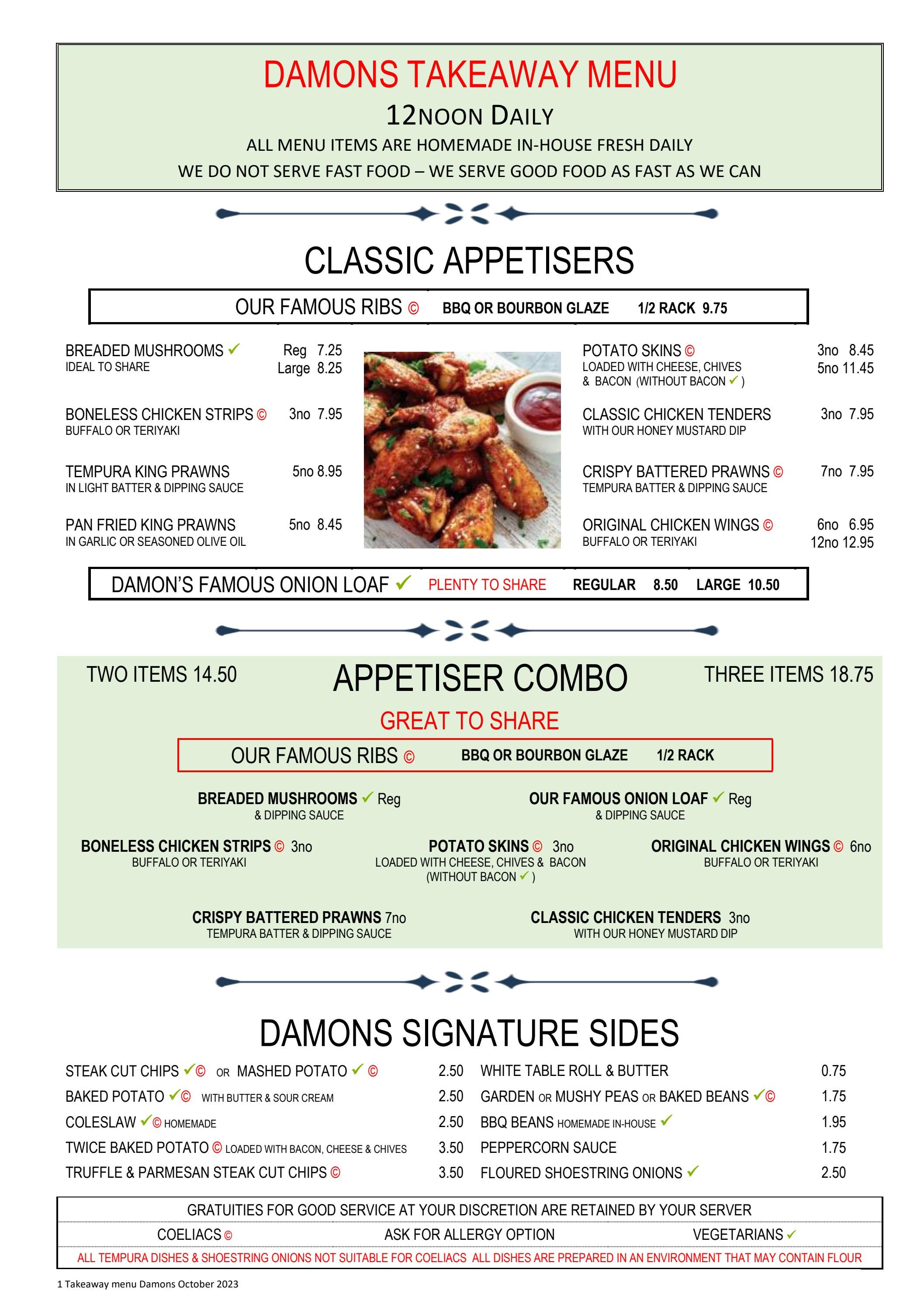 Damons - Takeaway Menu by PaulStafford - Issuu