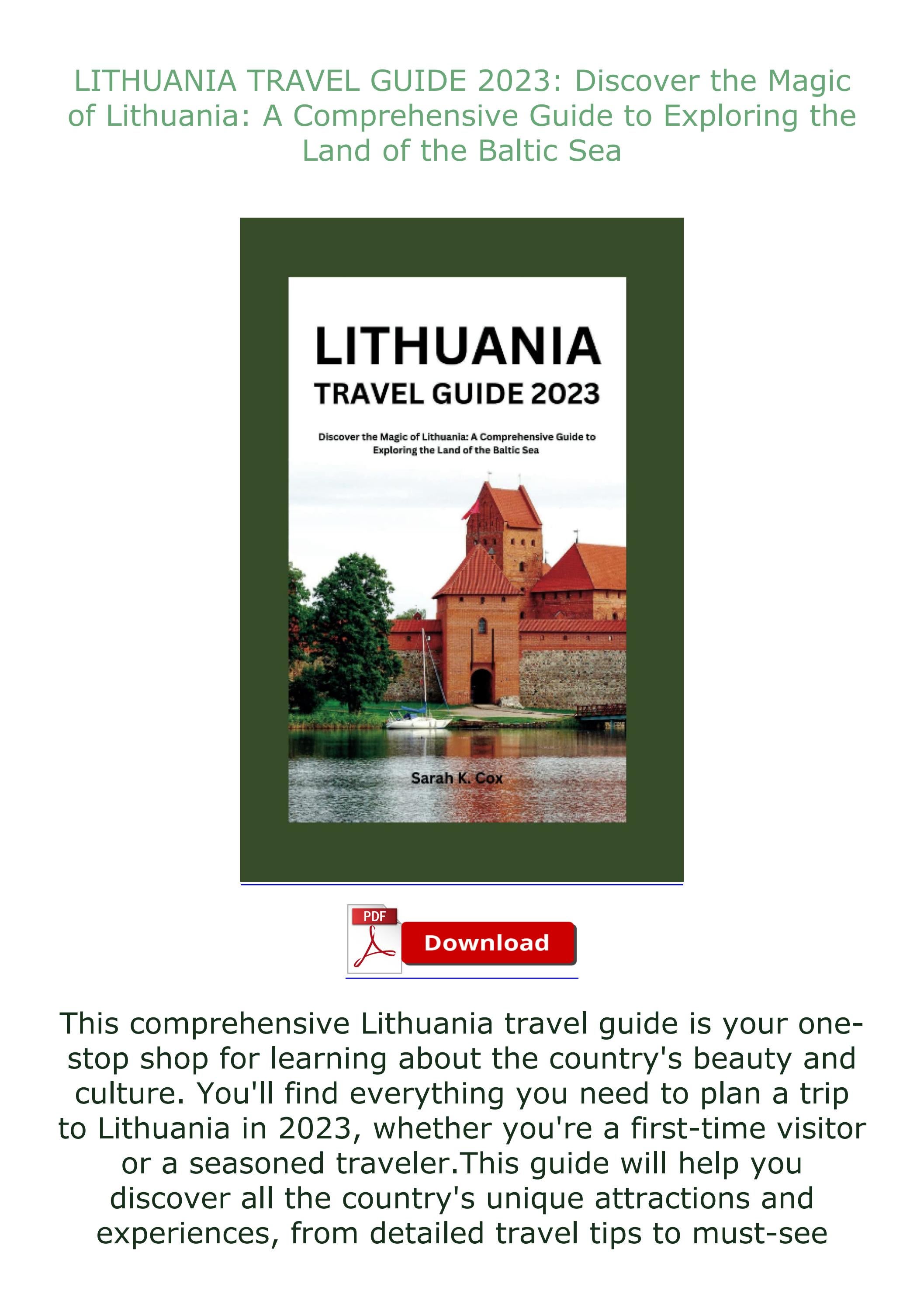 (DOWNLOAD) LITHUANIA TRAVEL GUIDE 2023: Discover the Magic of Lithuania ...