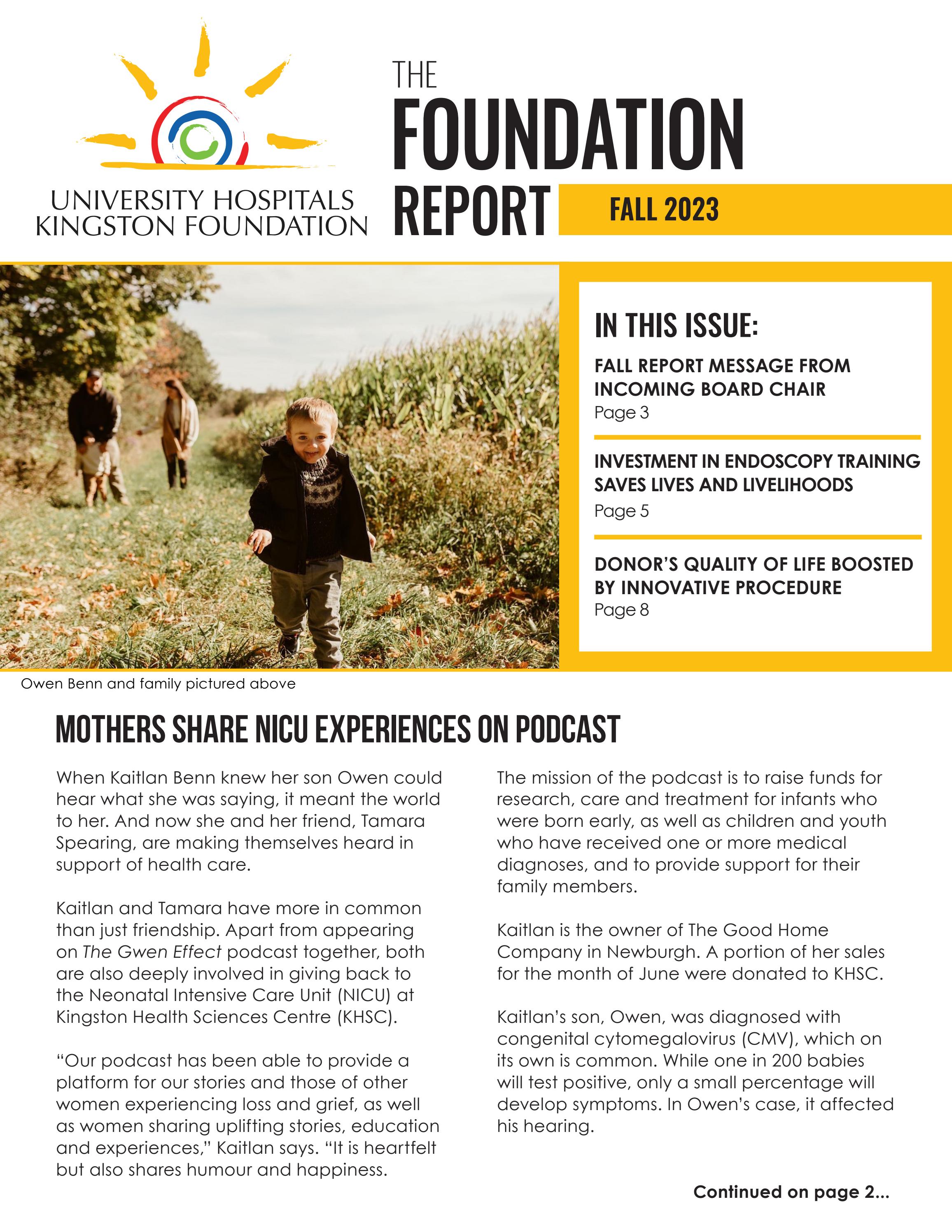 Fall Foundation Report by University Hospitals Kingston Foundation - Issuu
