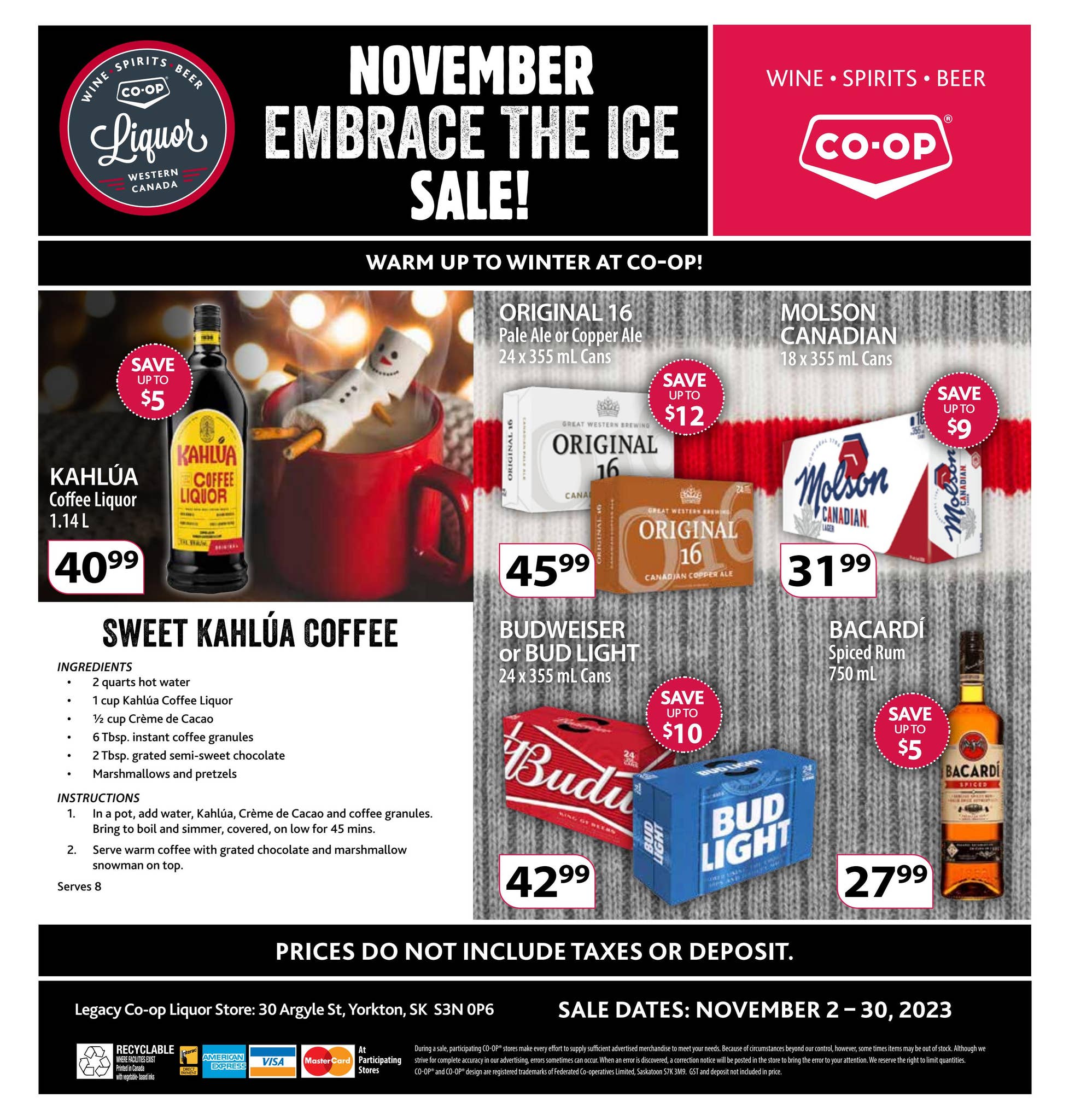 Legacy Co-op WSB November Liquor Flyer by Legacy Co-op - Issuu
