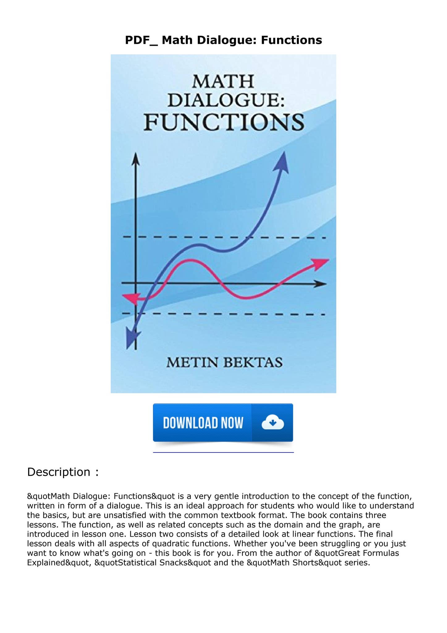 PDF_ Math Dialogue: Functions by joycefaulknerase - Issuu