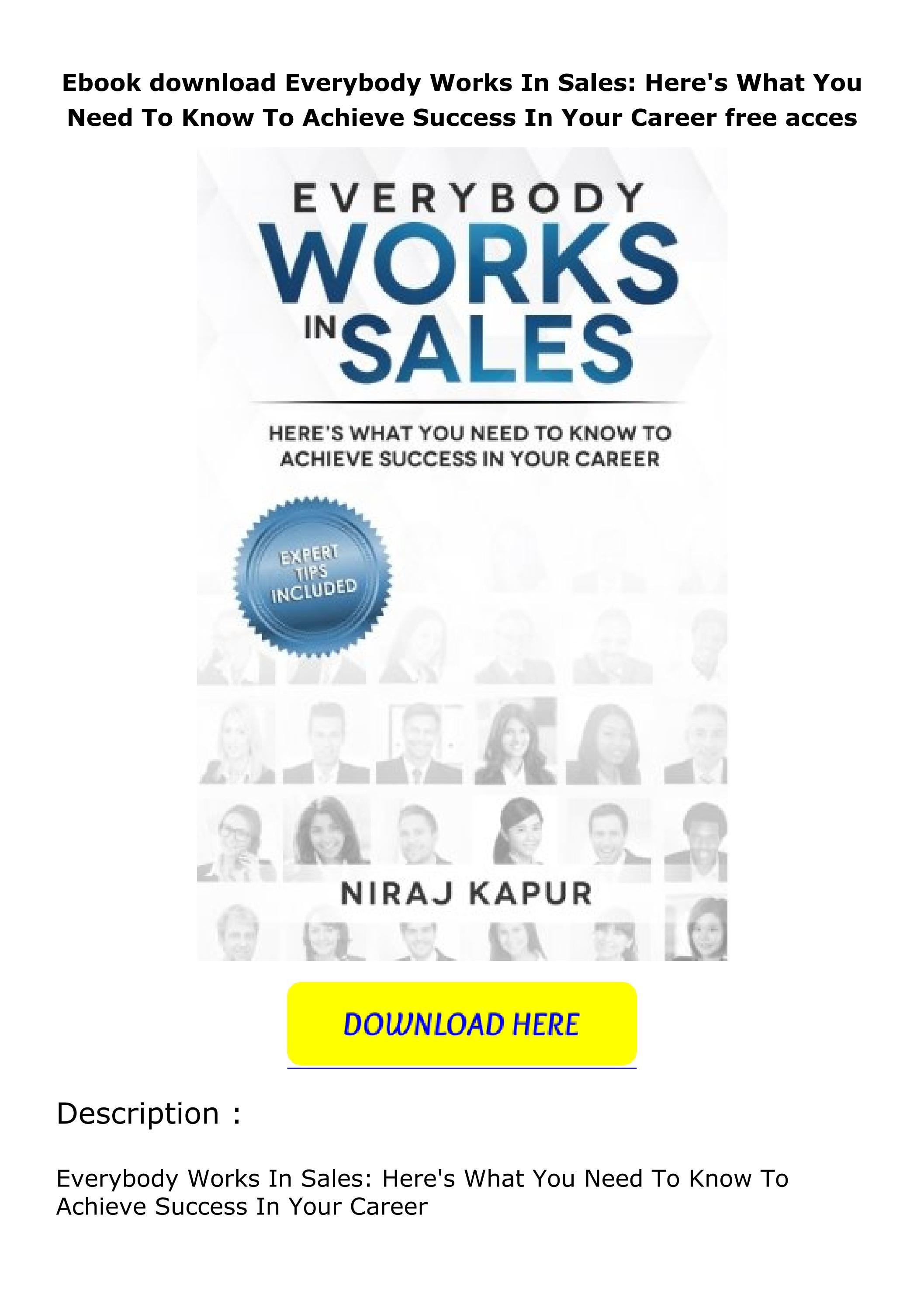 Ebook download Everybody Works In Sales: Here's What You Need To Know ...