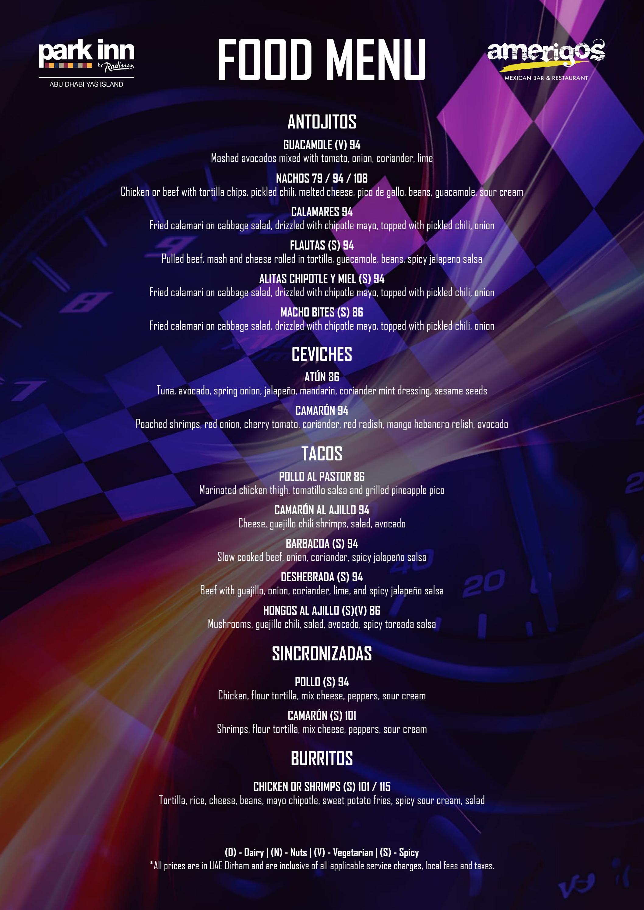 Amerigos F1 Menu 2023 by Yas Plaza Hotels - Issuu