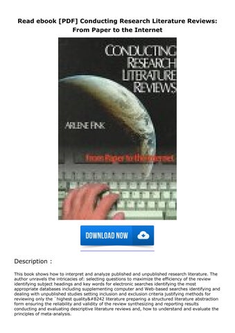 Read ebook [PDF] Conducting Research Literature Reviews: From Paper to ...