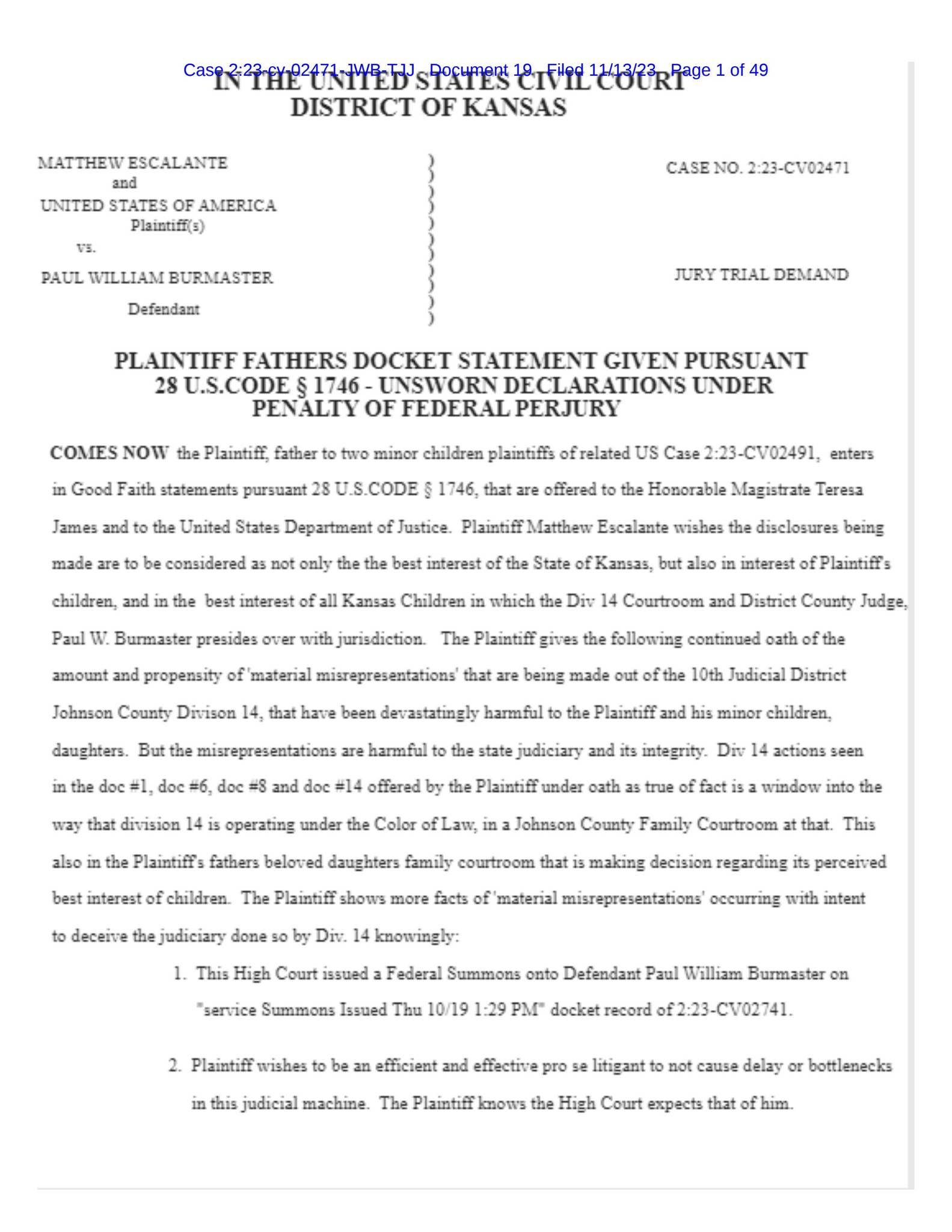 Unlawful Judicial Action of Judge Paul Burmaster by Matt Esca - Issuu