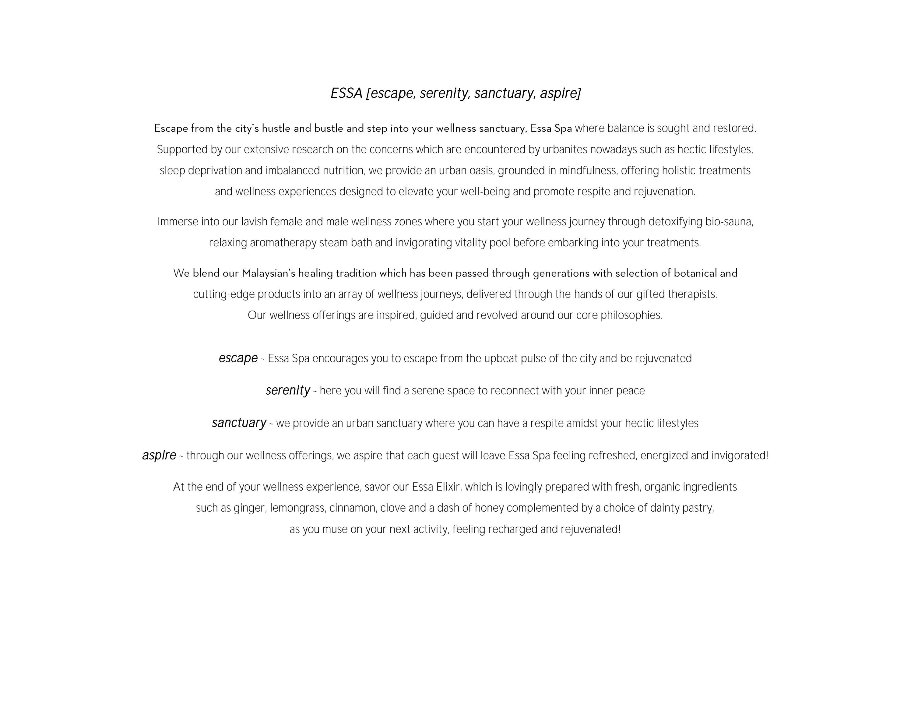 Menu: ESSA Spa Menu (English) by Grand Hyatt Kuala Lumpur - Issuu