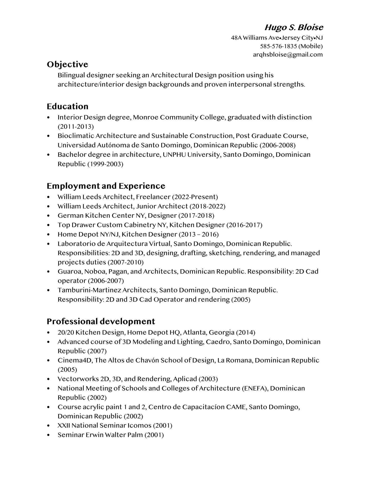 Hugo Bloise Resume by arqhsbloise - Issuu