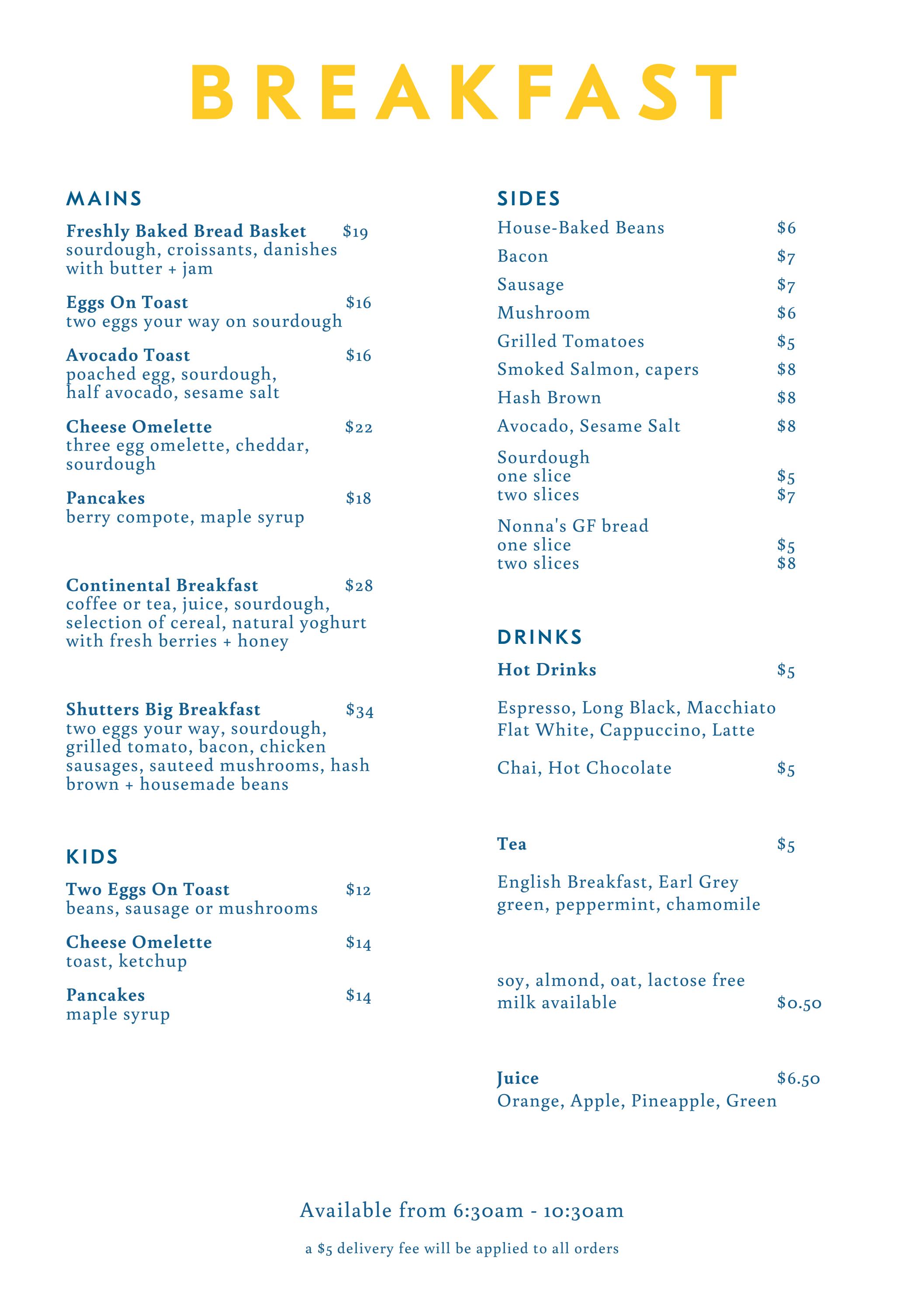 Shutters A La Carte Breakfast Menu by cpcoogeebeach - Issuu