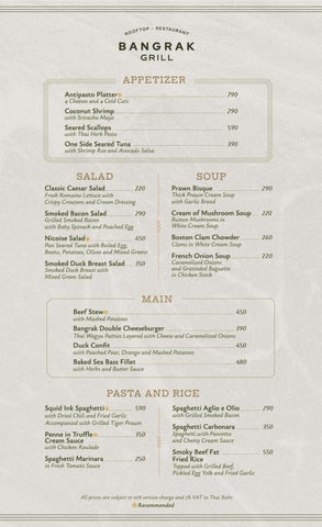 Bangrak Grill Dinner Menu (17:00-23:00) by seefah-menu - Issuu