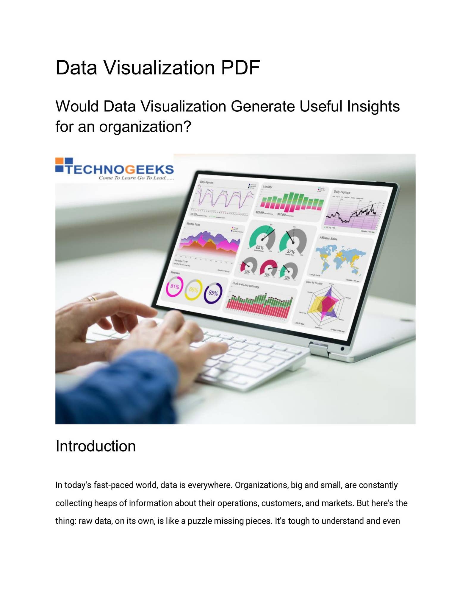 Data Visualization PDF by Data Science Training In Pune - Technogeeks ...