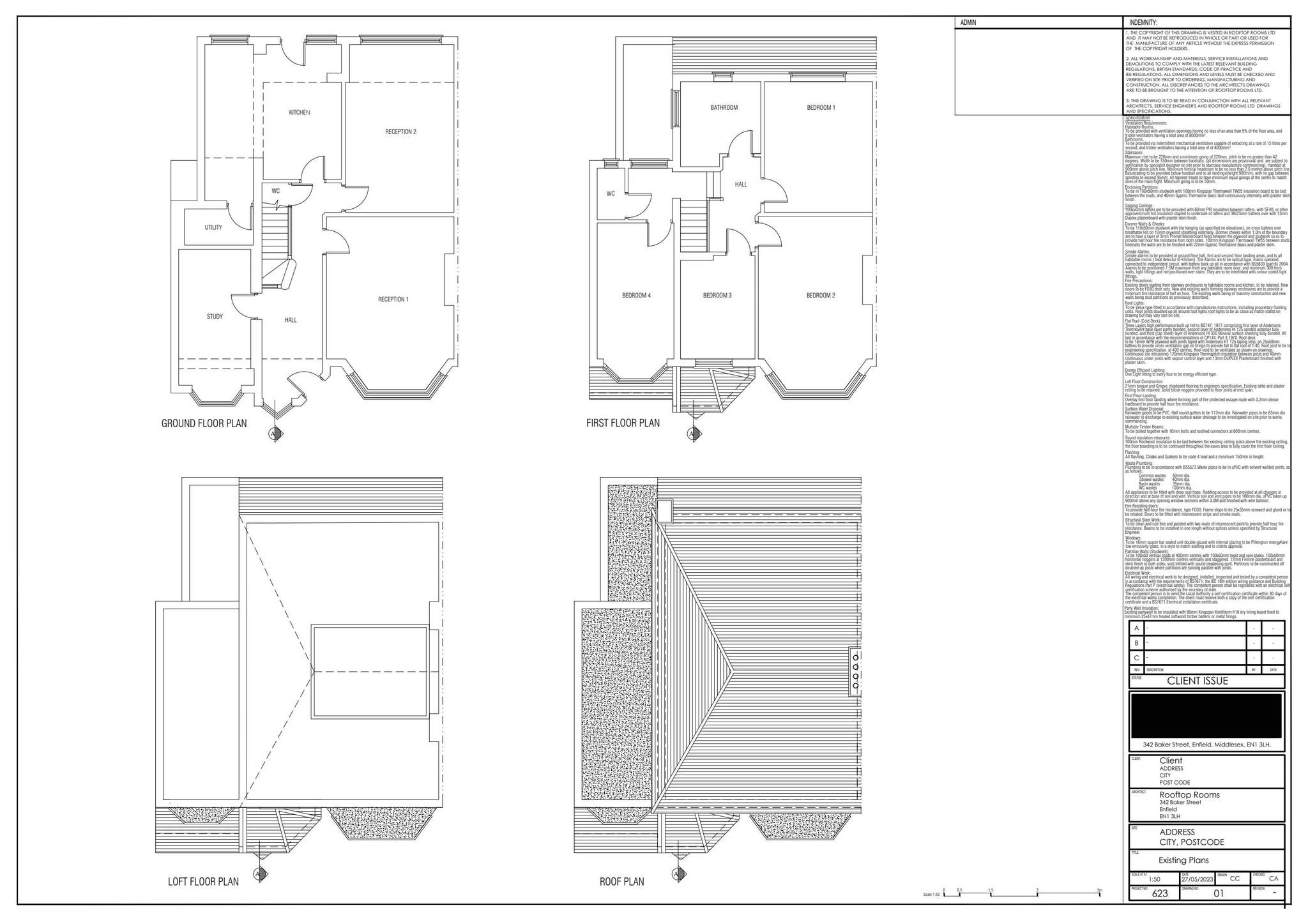 Existing & Proposed Loft Conversion Drawing Pack by CC - Interior ...