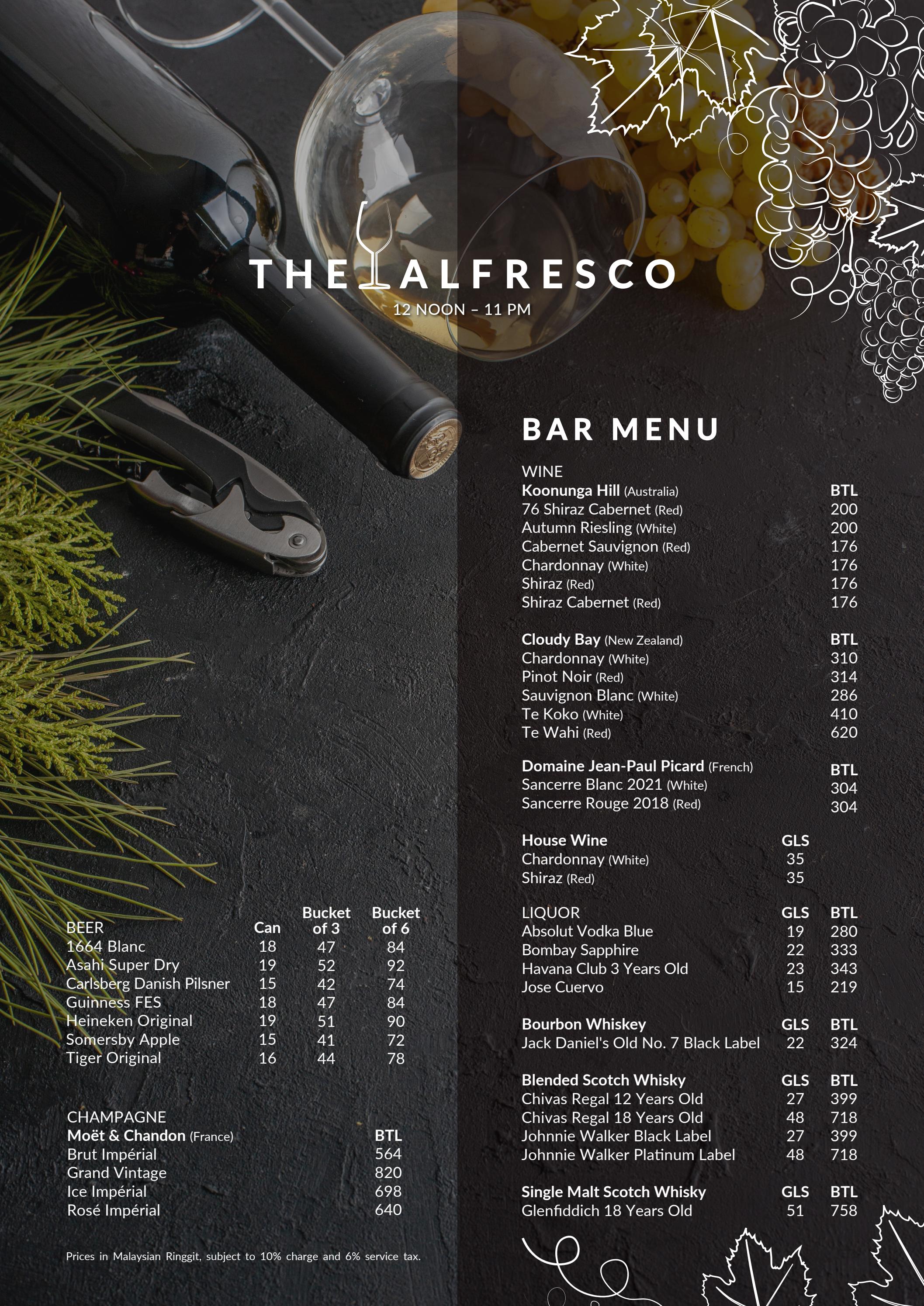 Bar Menu | The Alfresco by The Haven Resort - Issuu