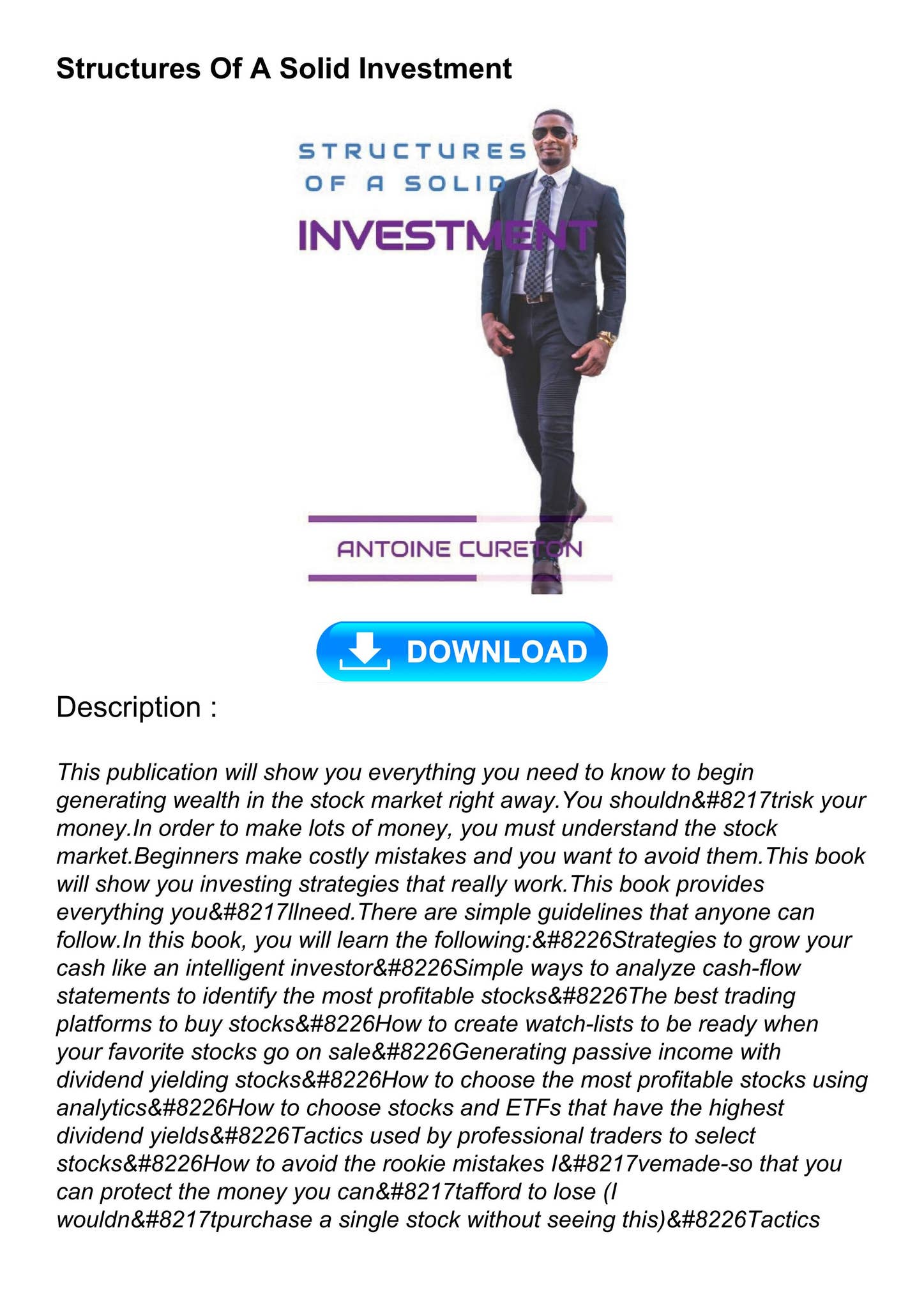 Download Book [PDF] Structures Of A Solid Investment by ...