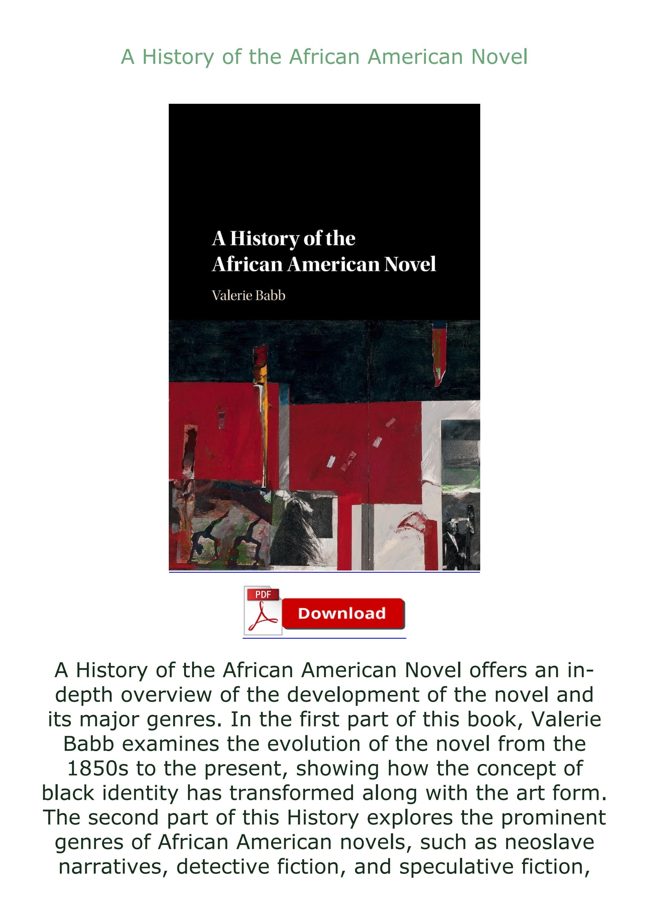 PDF/READ A History of the African American Novel by leaksleneav78 - Issuu