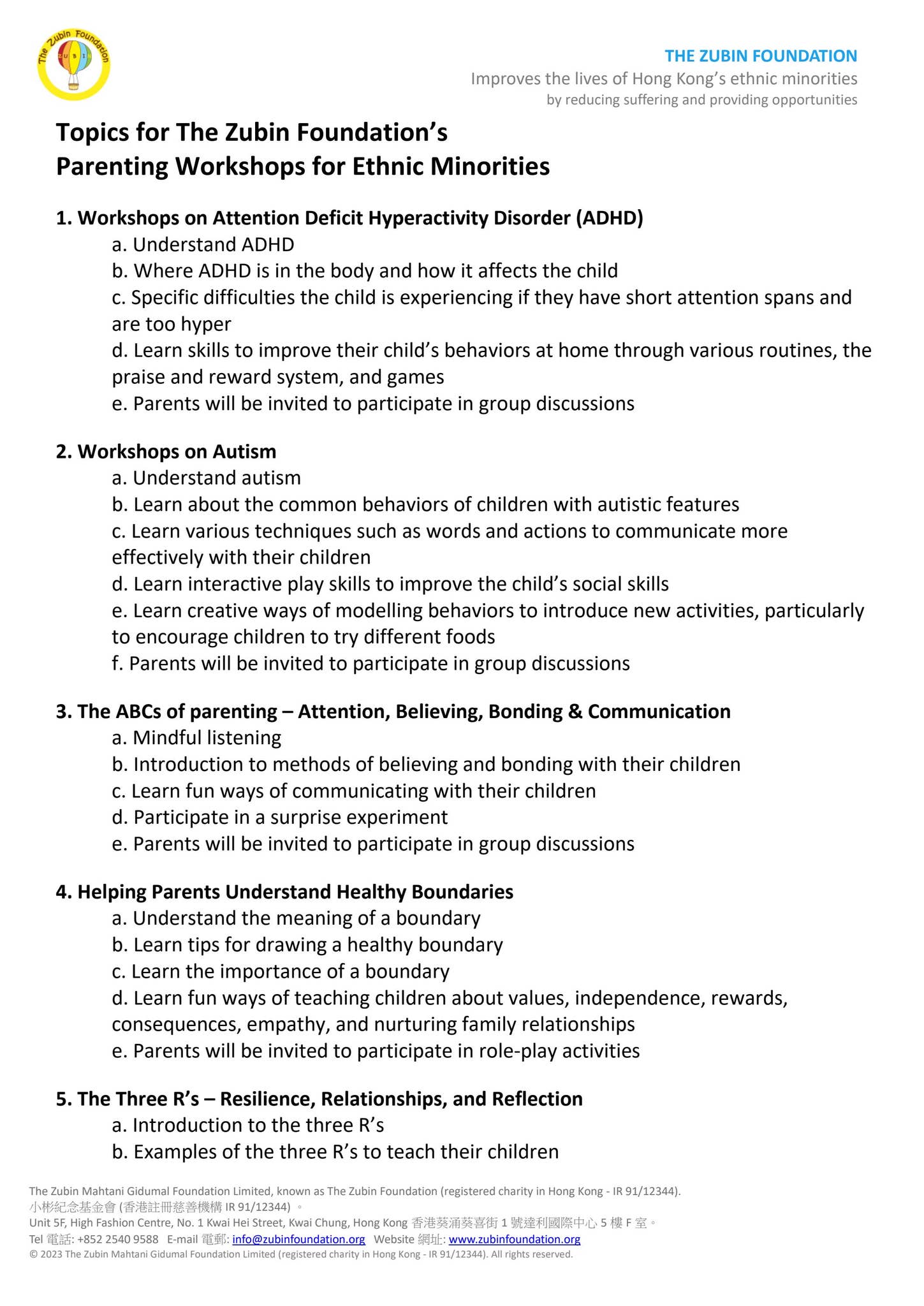 Parent Workshops & Support - Topics for Parenting Workshops for Ethnic ...