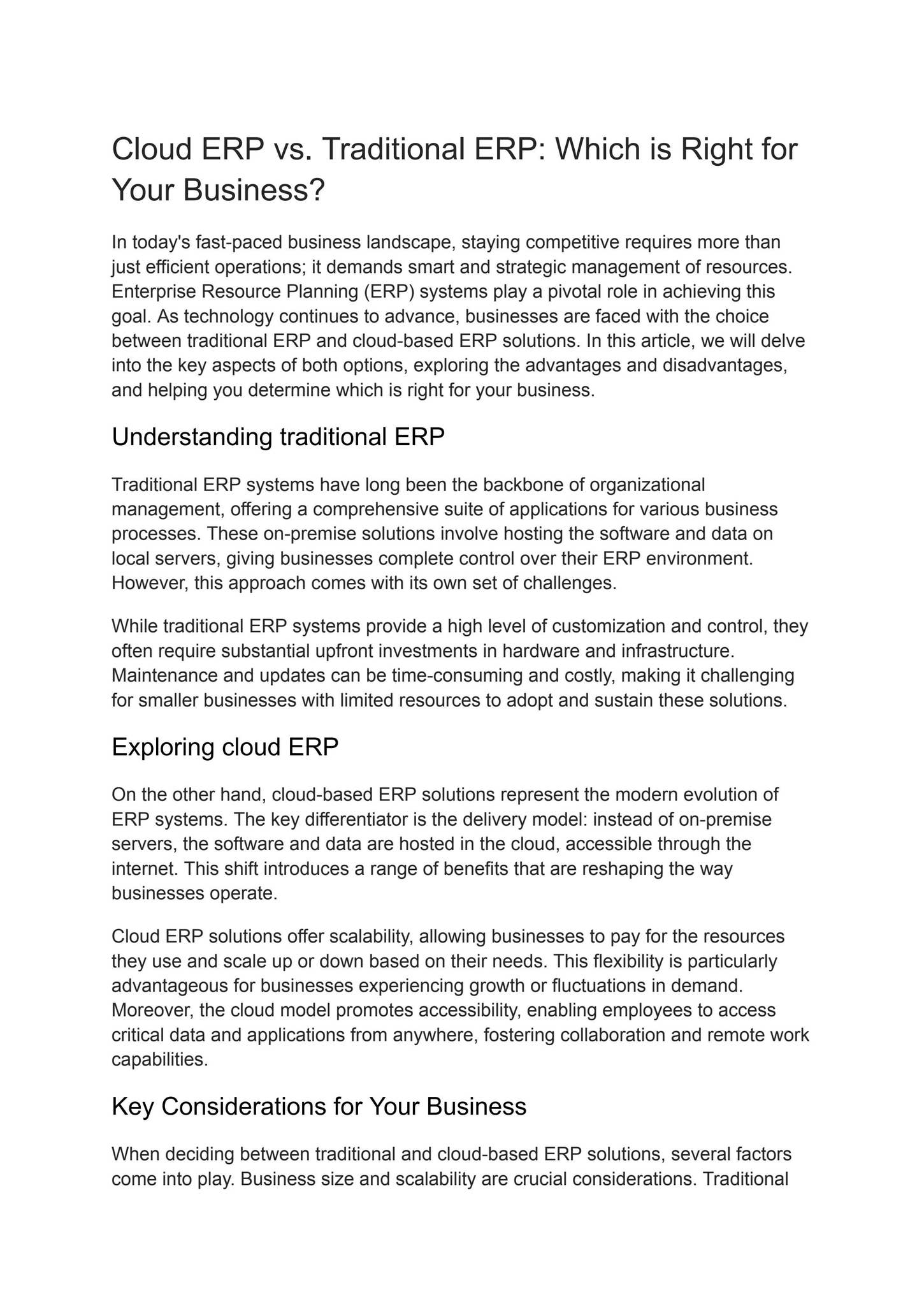 Cloud ERP vs Traditional ERP: Which is Right for Your Business? by ...
