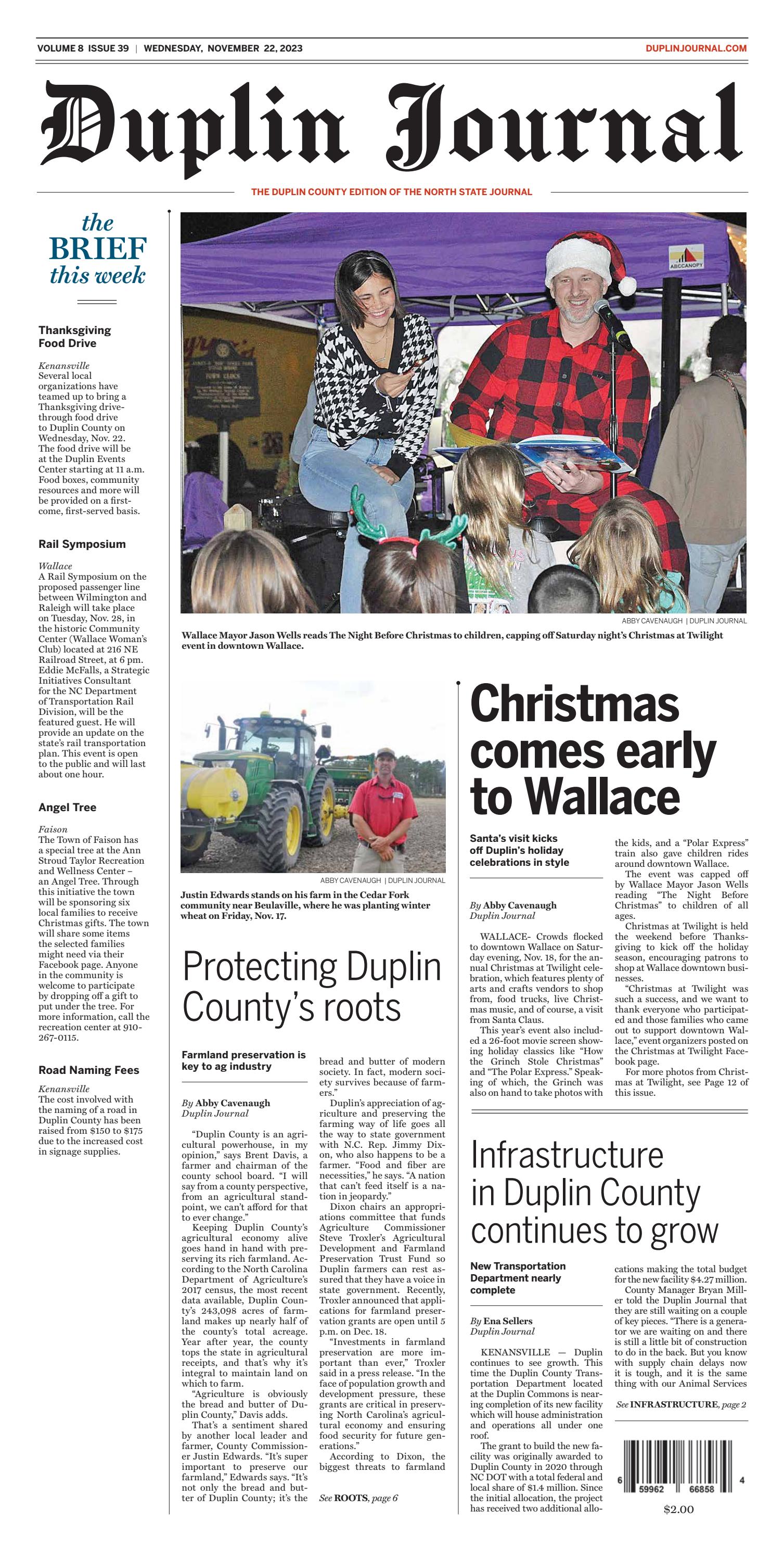 Duplin Journal Vol. 8, Issue 39 by North State Journal - Issuu