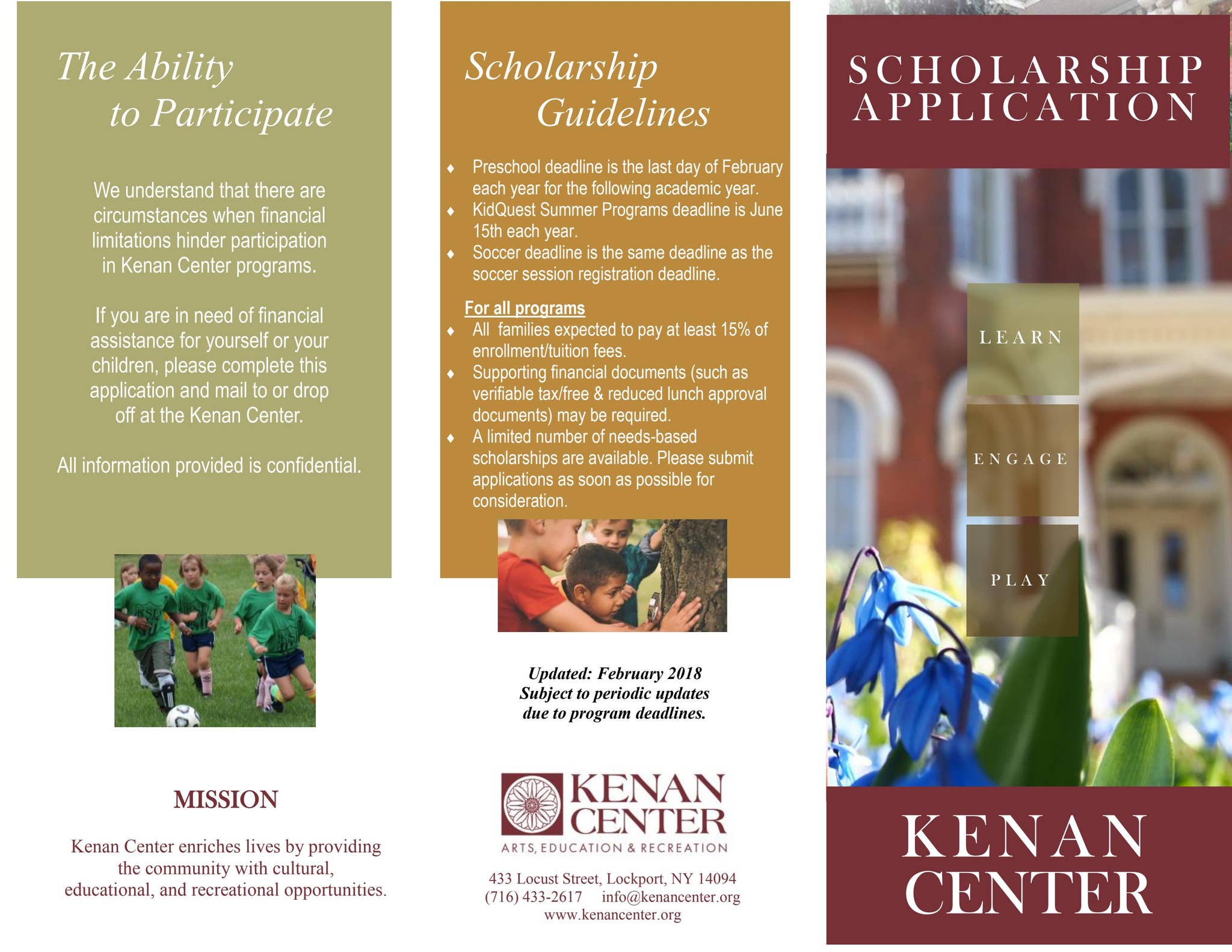 Kenan Program Scholarship Application by KenanCenter - Issuu