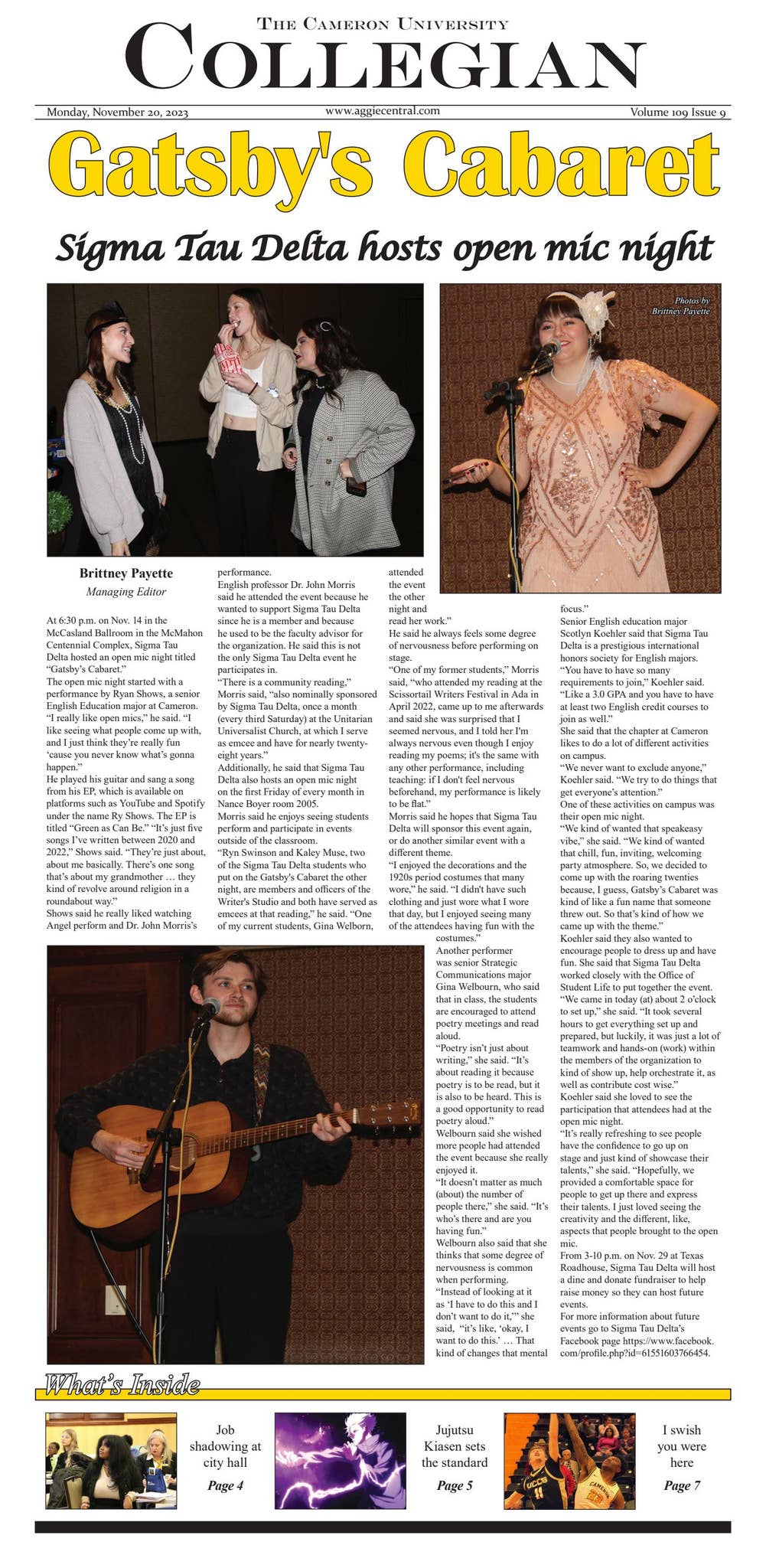 Cameron Collegian Issue #9 by Cameron University Collegian - Issuu