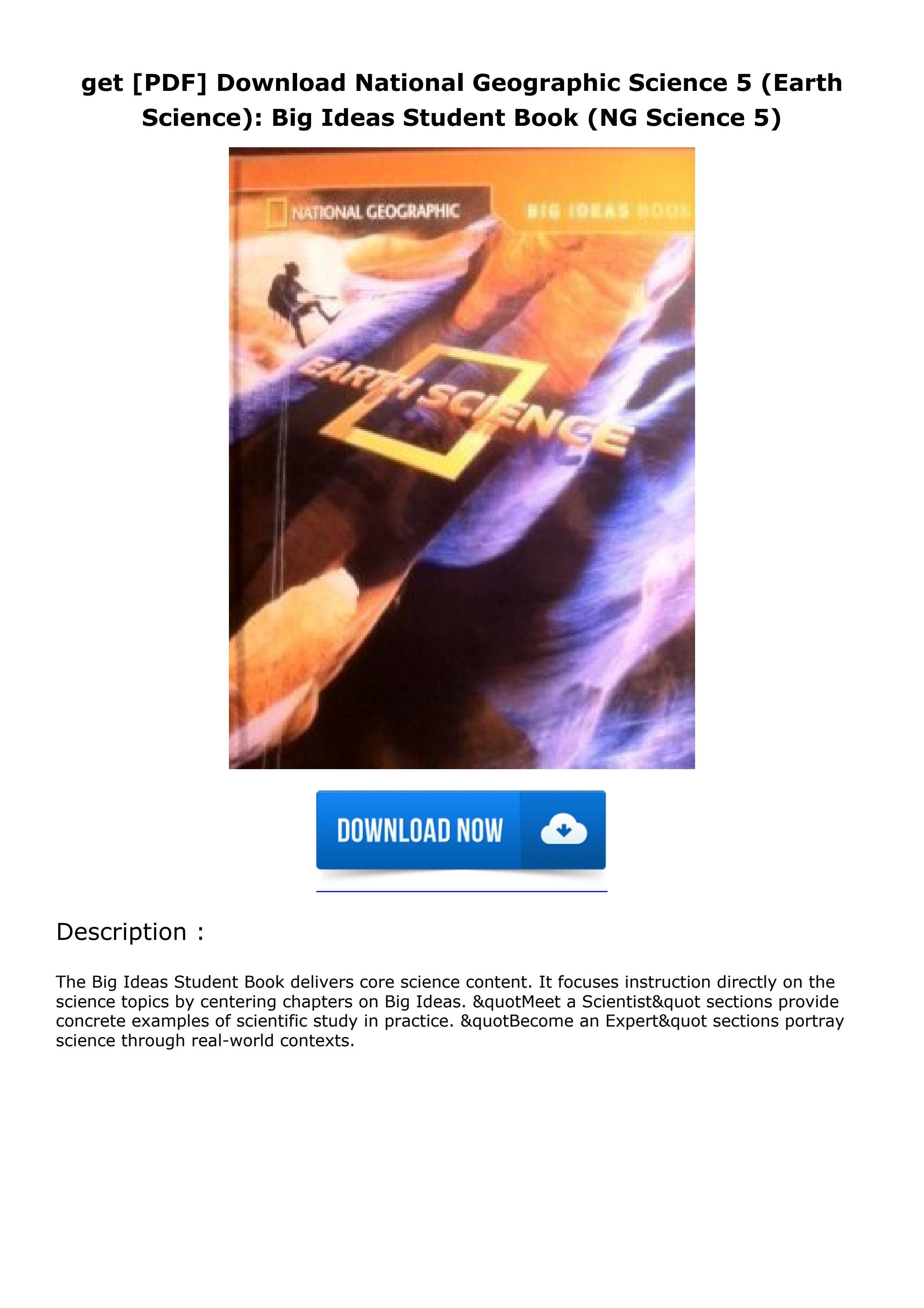 get [PDF] Download National Geographic Science 5 (Earth Science): Big ...