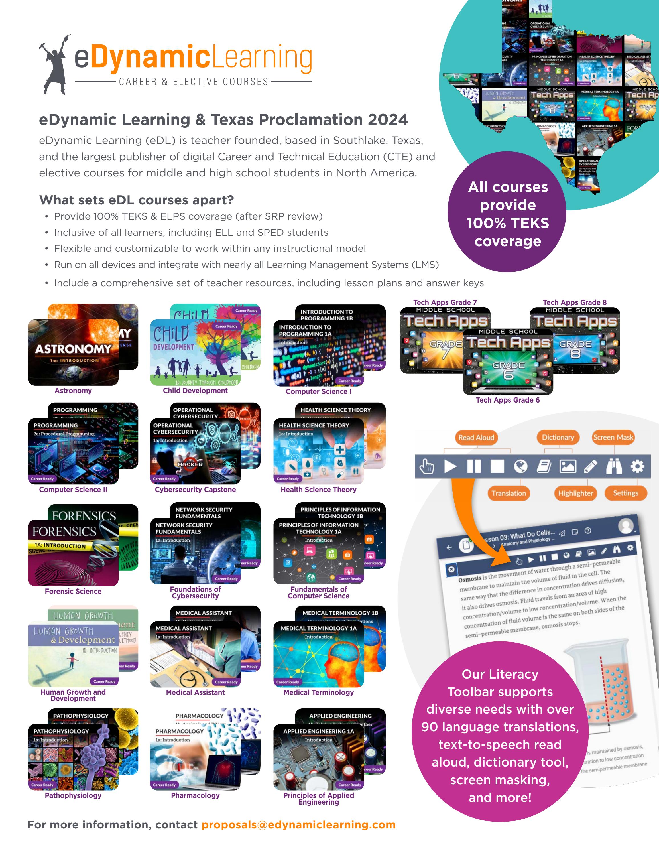 Texas Proclamation Overview by edynamiclearning - Issuu