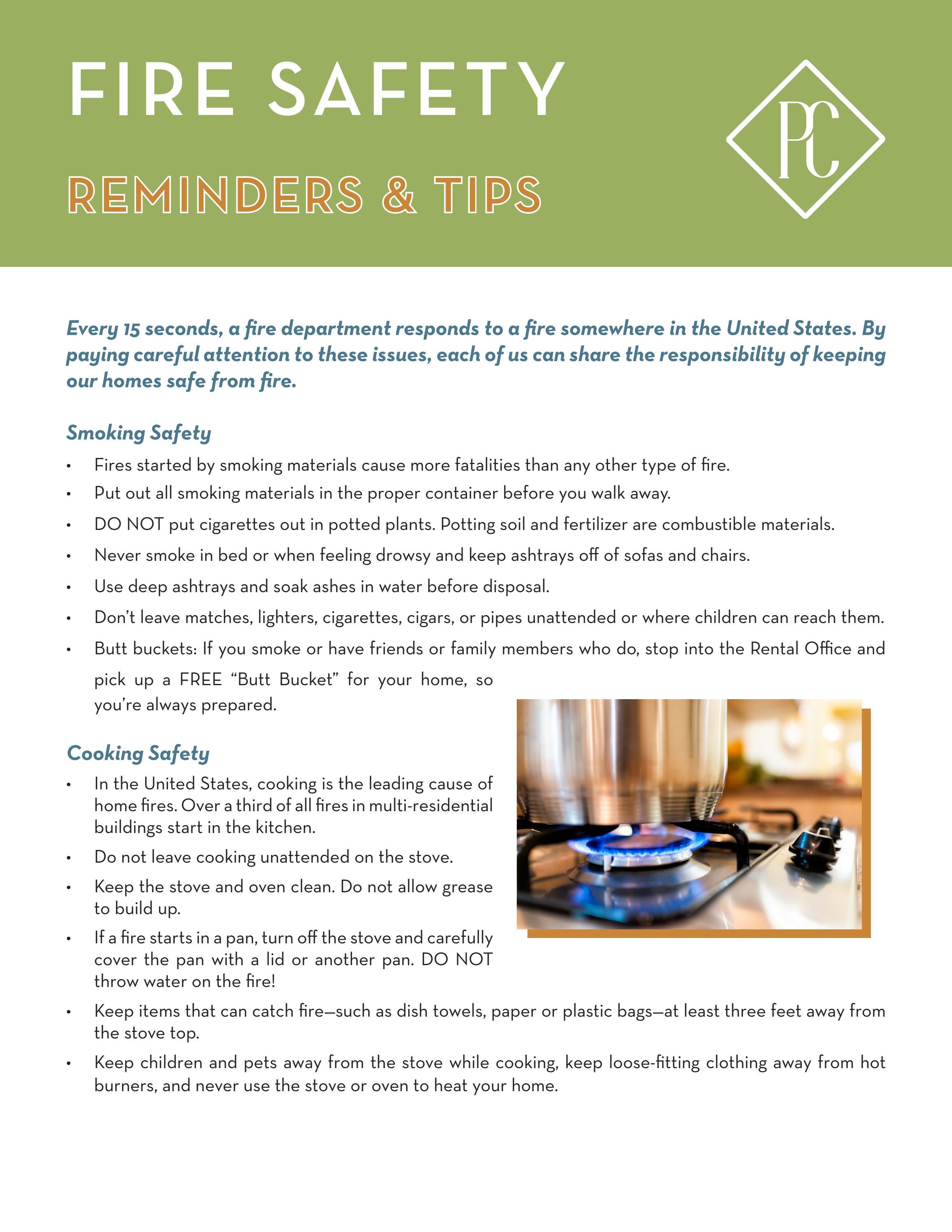 Fire Safety Reminders & Tips by Palm Cove Apartments - Issuu