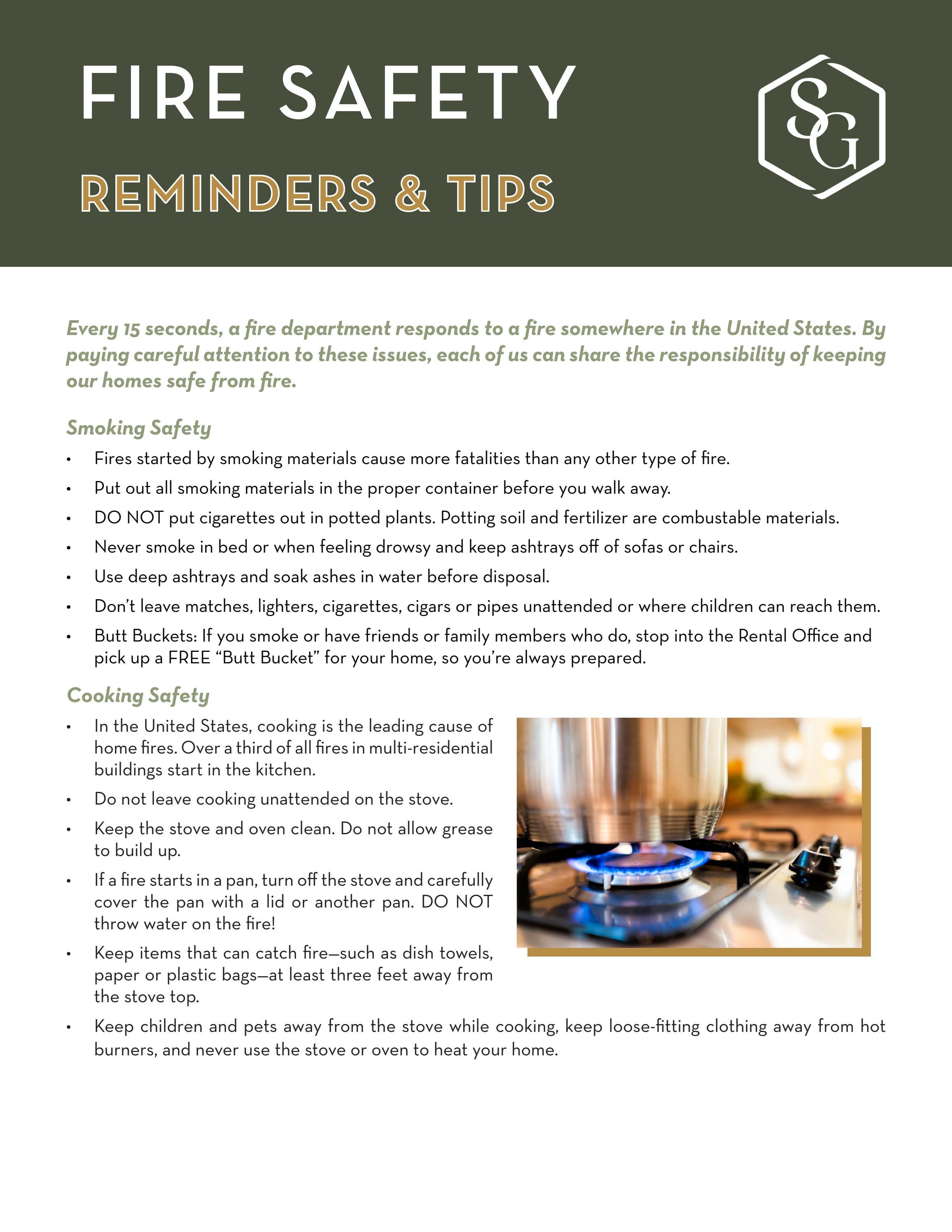 Fire Safety Reminders & Tips by Salem Green Apartments - Issuu