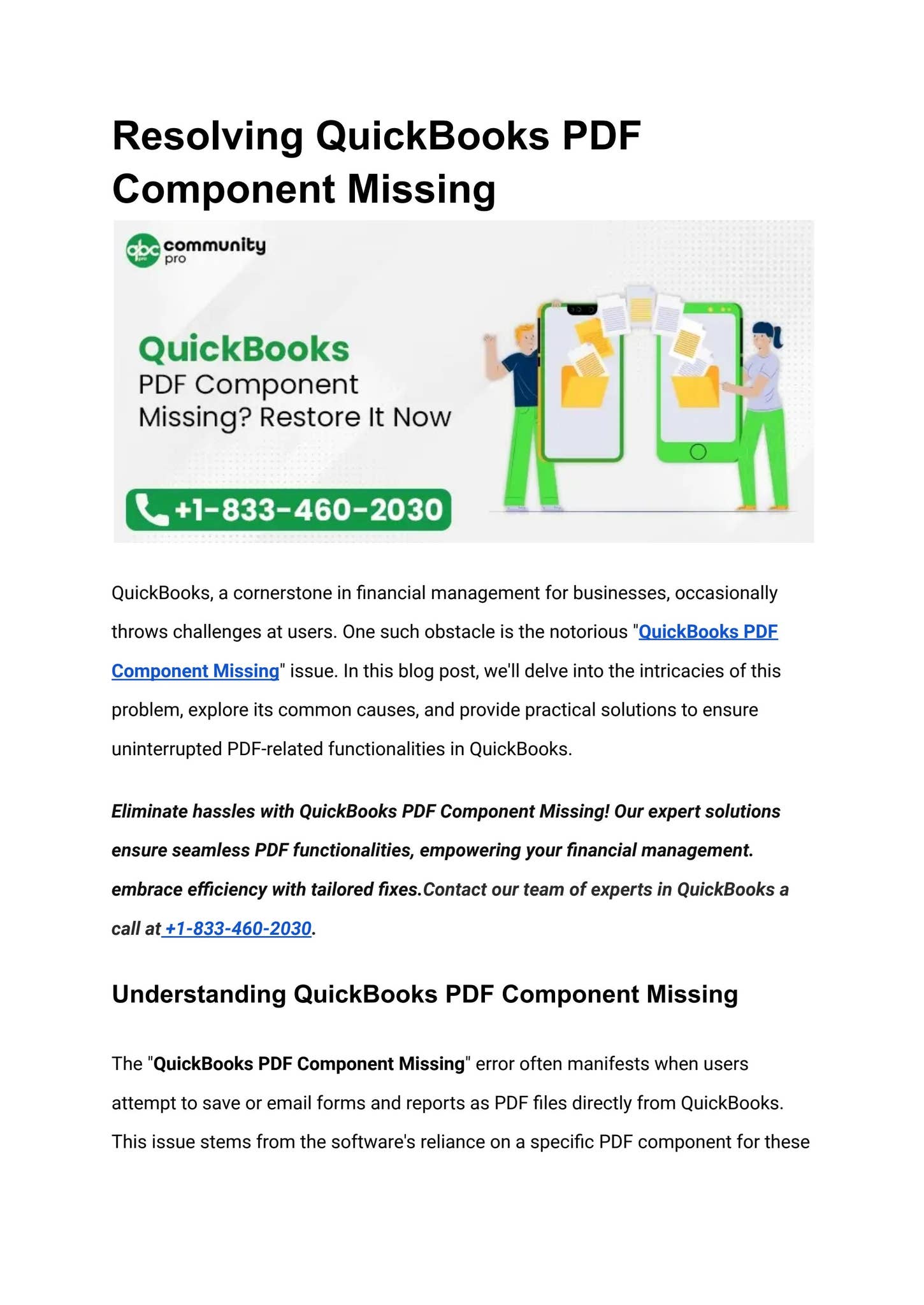 Resolving QuickBooks PDF Component Missing by elisha saliva - Issuu