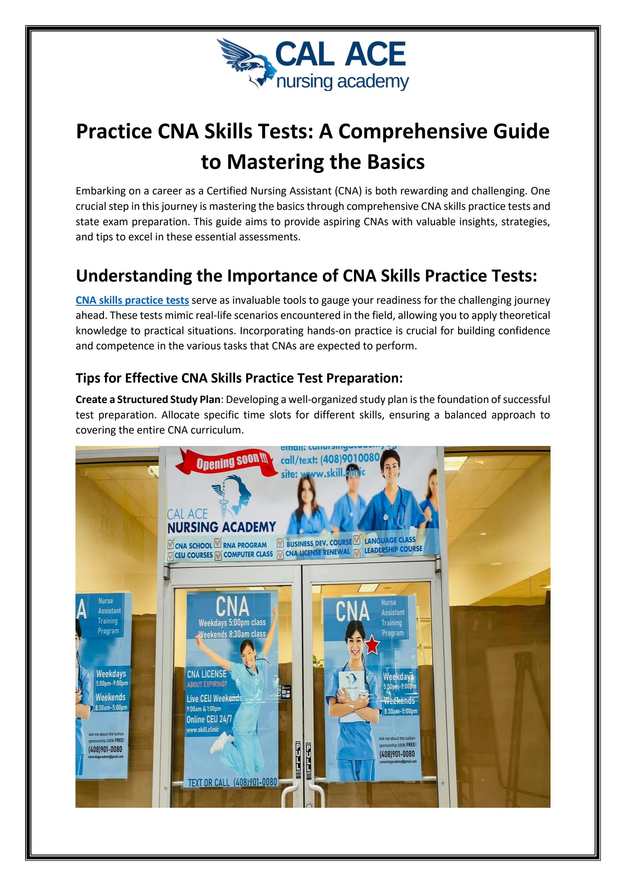 Practice CNA Skills Tests: A Comprehensive Guide to Mastering the ...