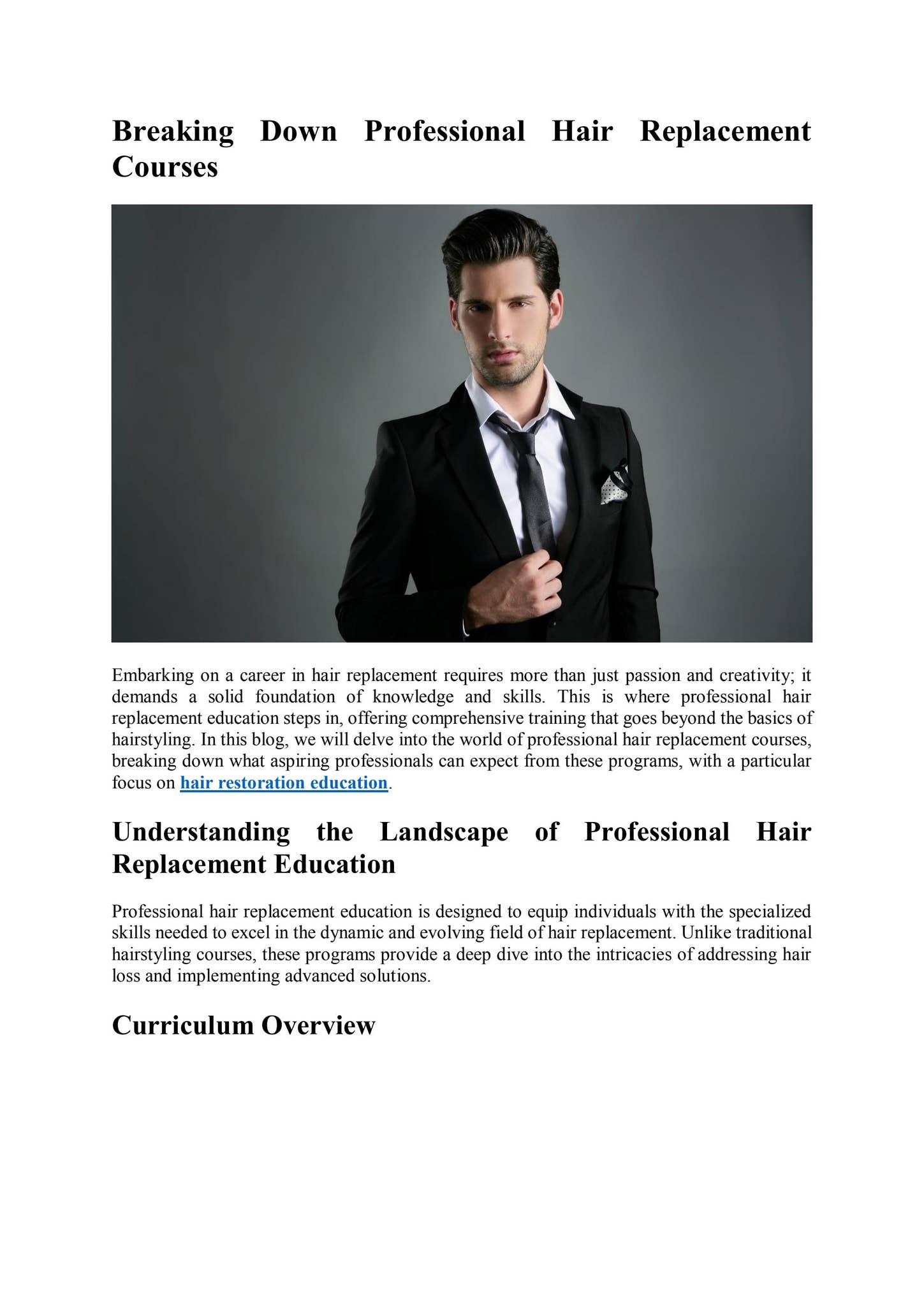 Breaking Down Professional Hair Replacement Courses by Jarret Larson ...