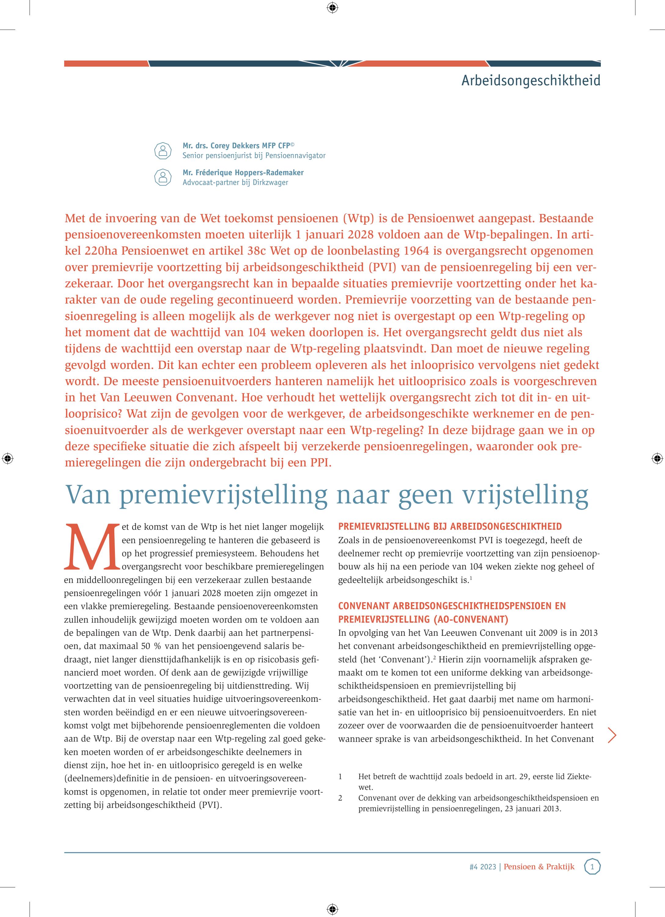 Pensioen en Praktijk #4 2023 Arbeidsongeschiktheid by VMN Media - Issuu