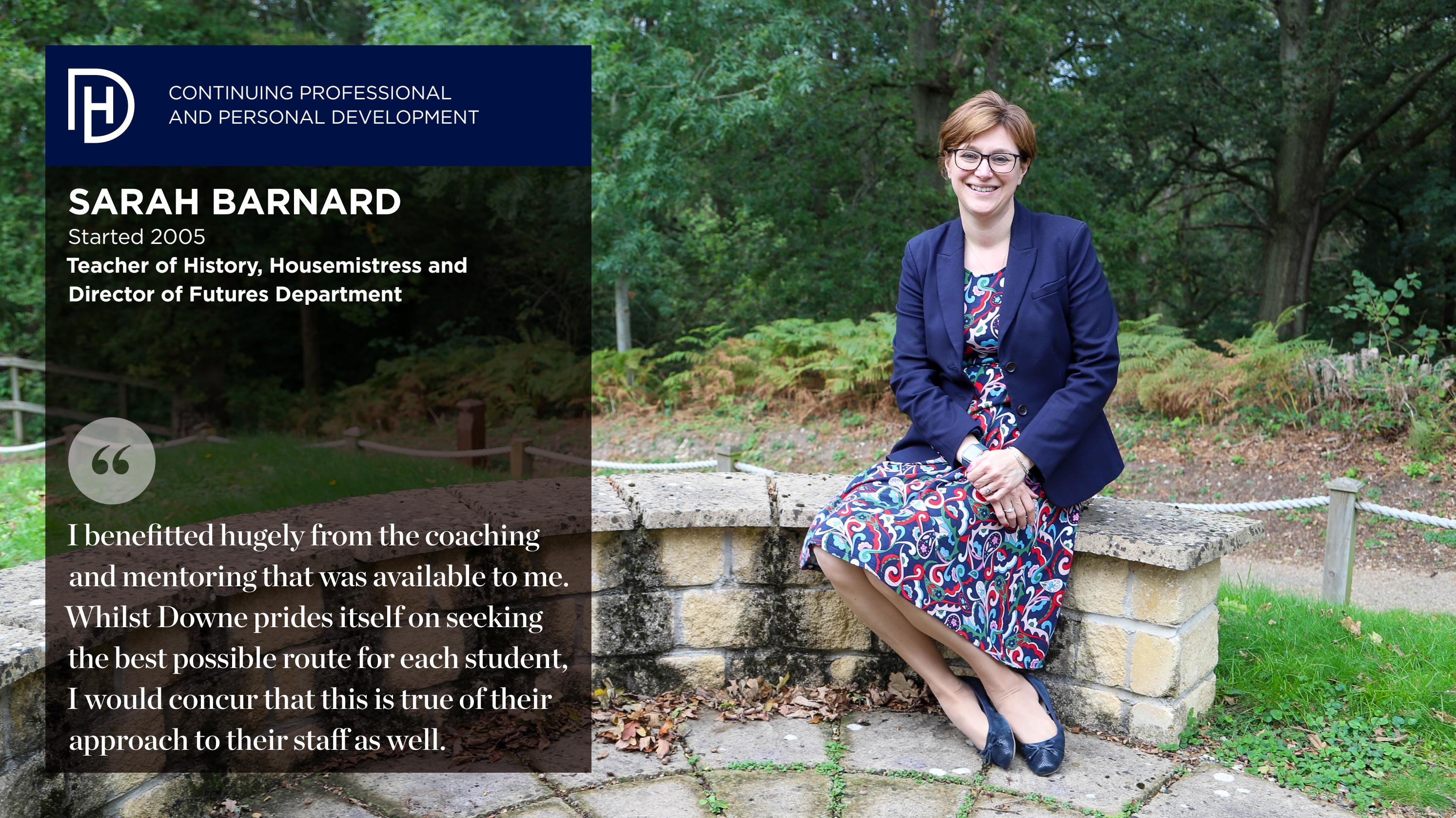 DH Staff CPD Profile: Sarah Barnard by Downe House School - Issuu