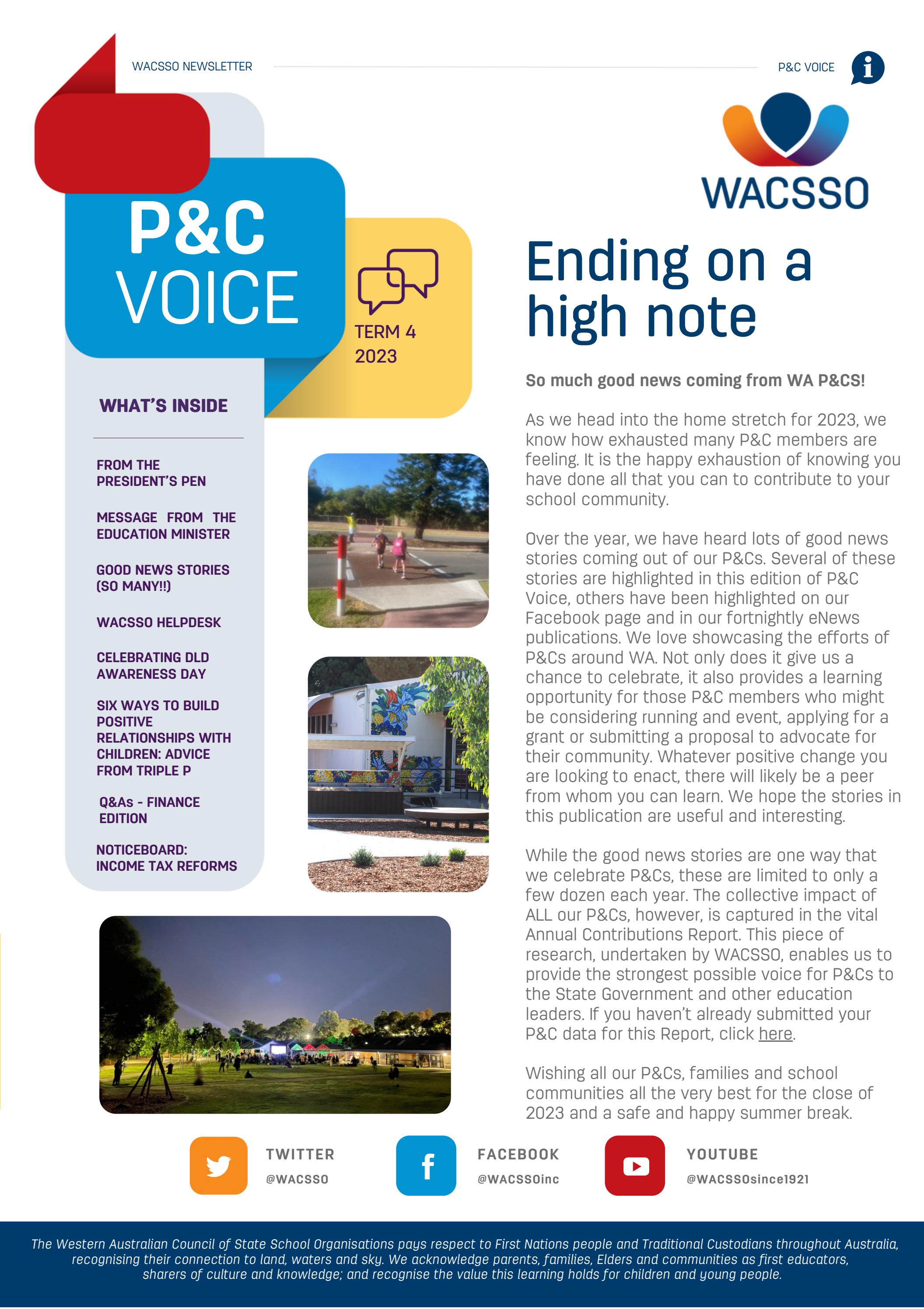 WACSSO P&C Voice - Term 4, 2023 by WACSSO - Issuu