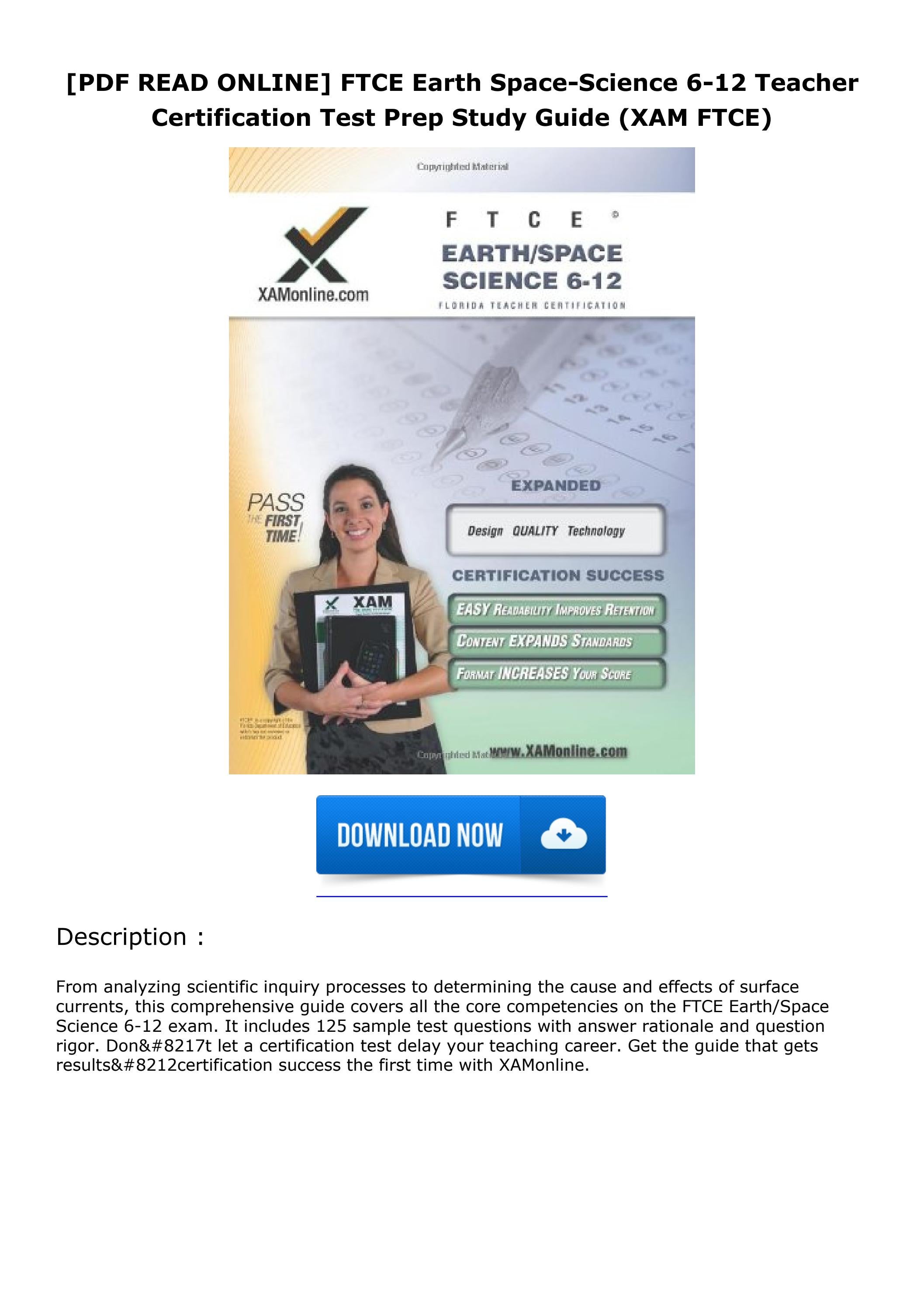 [PDF READ⭐ ONLINE] FTCE Earth Space-Science 6-12 Teacher Certification Te by siennabergase - Issuu
