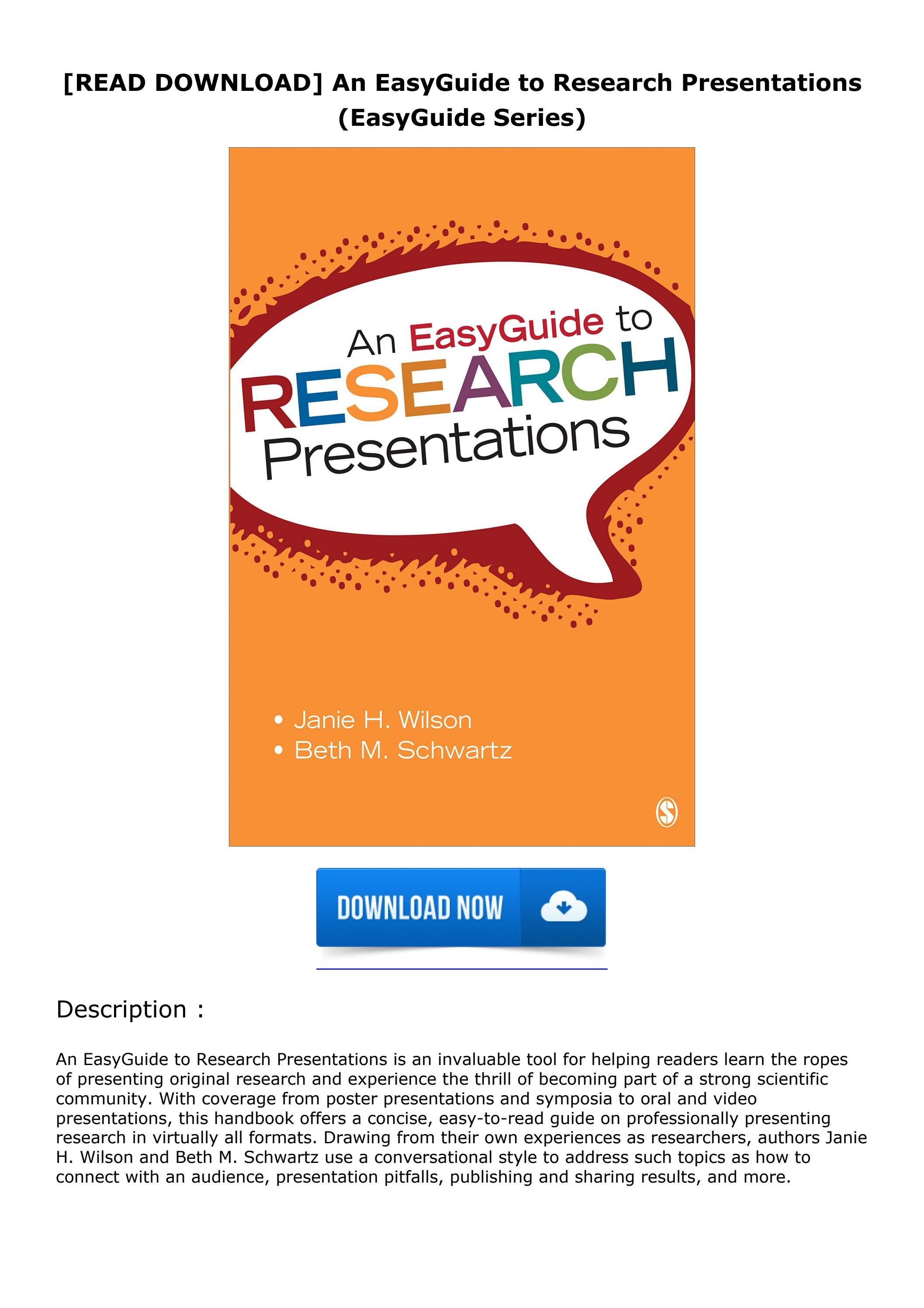 [⭐Read ⭐DOWNLOAD ⚡] An EasyGuide to Research Presentations (EasyGuide Ser by faithelliottase - Issuu